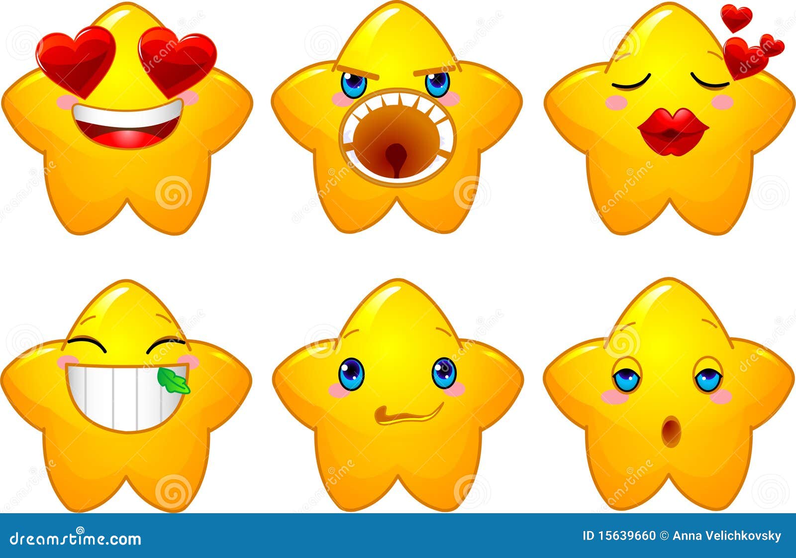Set of smileys stars stock vector. Illustration of path - 15639660