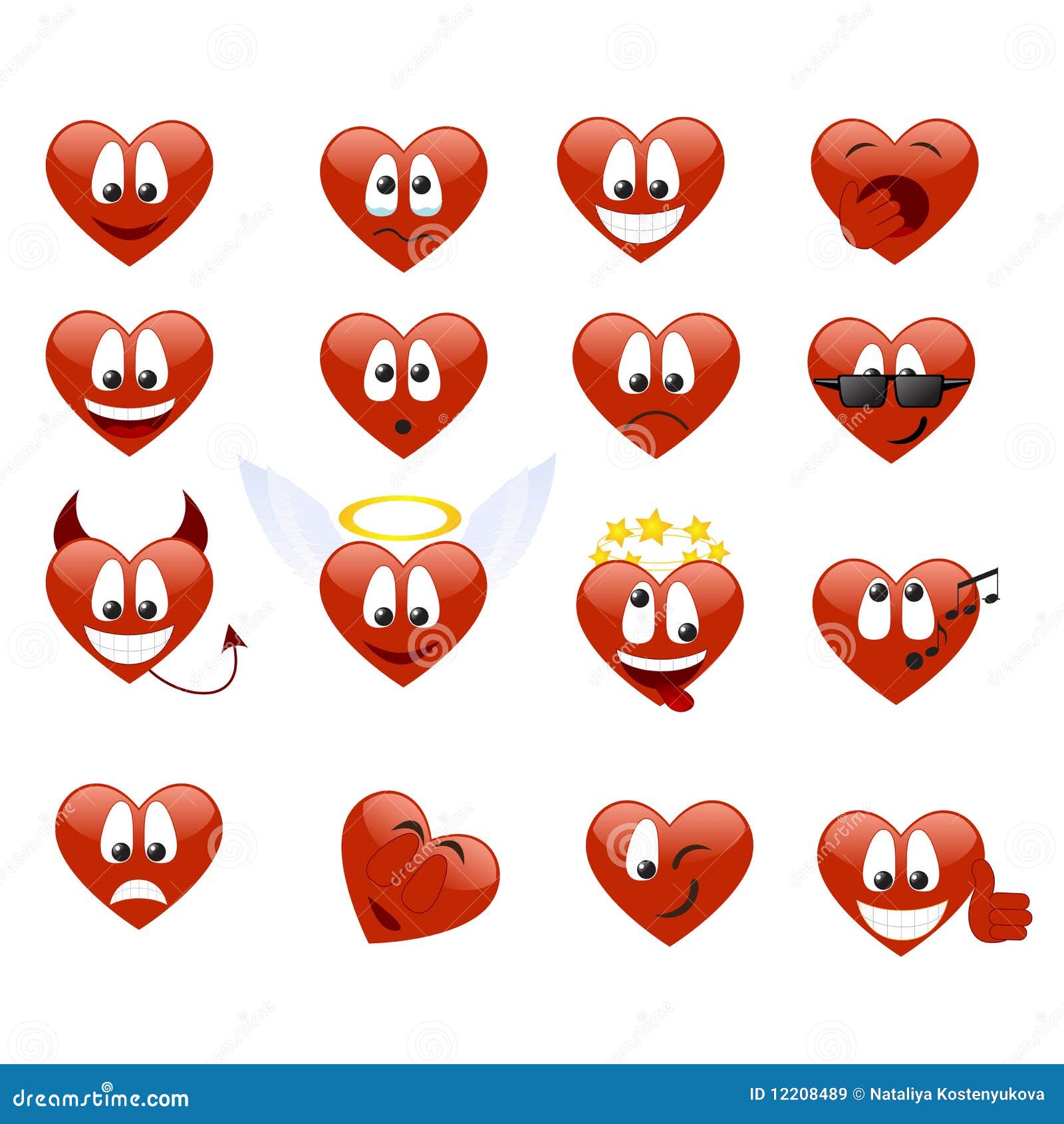 Set of smilies stock vector. Illustration of mouth, cute - 12208489