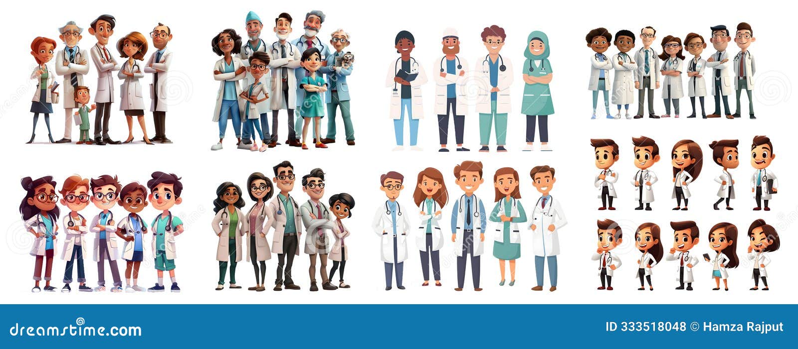 Doctors Cartoon Characters Icons Set2 | CartoonDealer.com #44973403