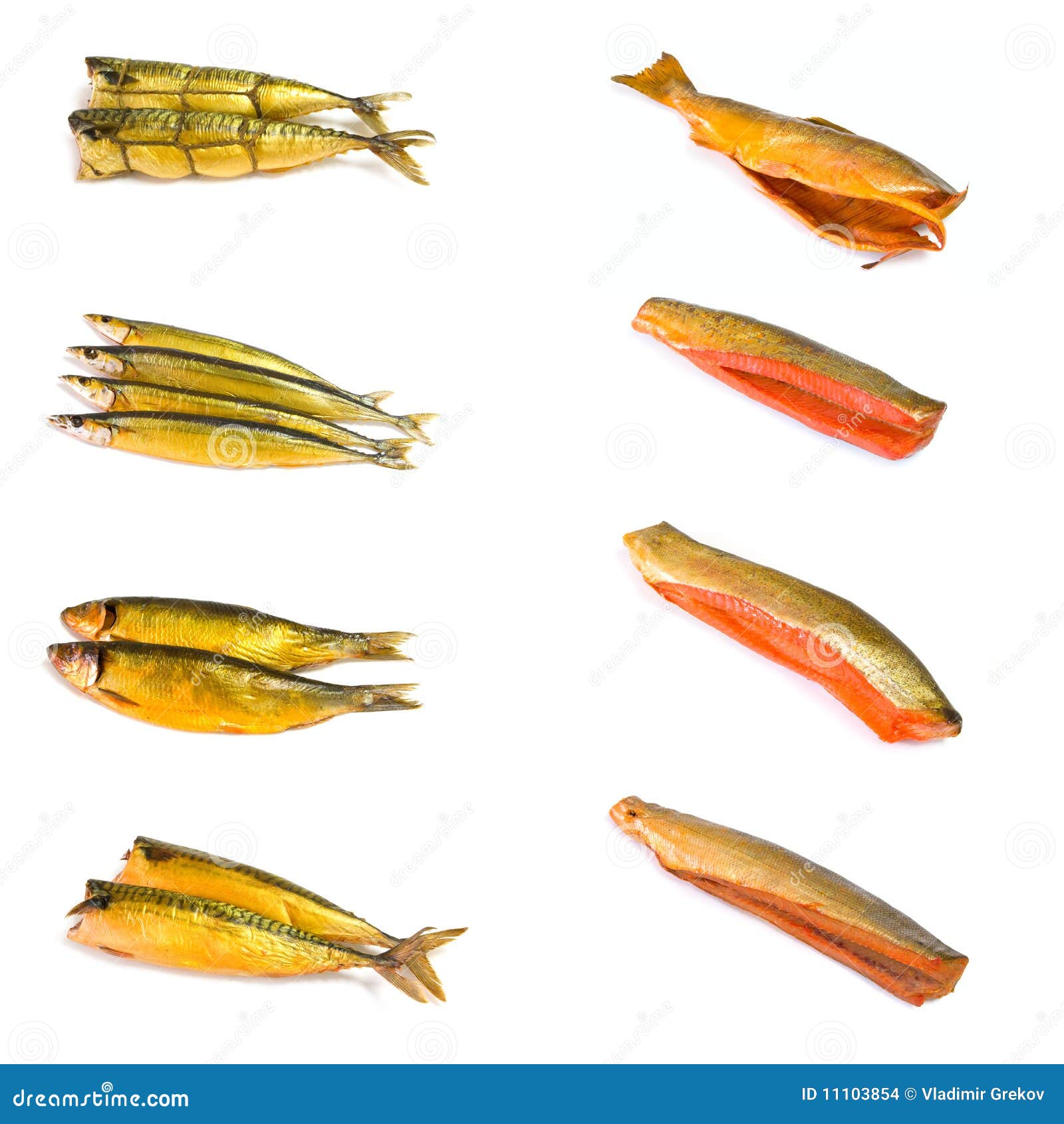Set of smoked fish stock photo. Image of food, eating - 11103854