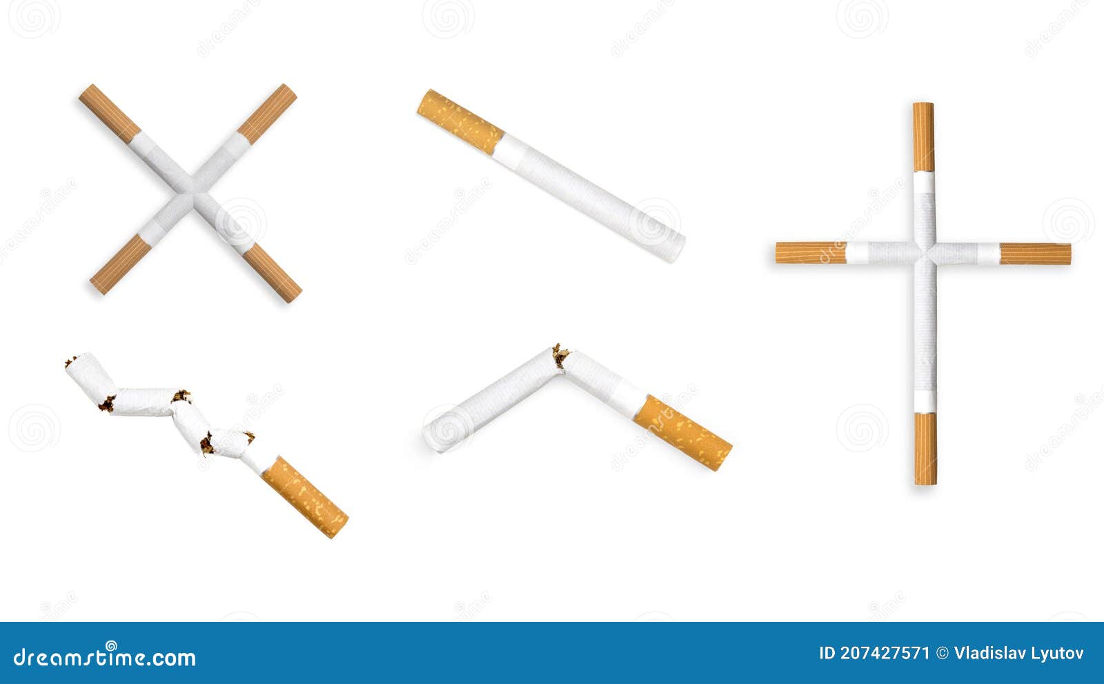 Set of a Smoking Cigarettes on White. Stock Image - Image of nicotine ...