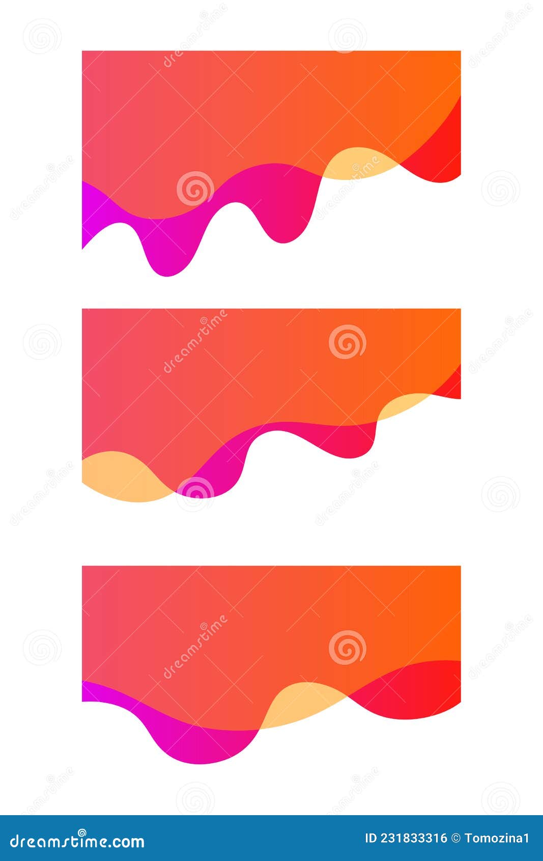 Set of Smooth Wavy Elements. Wave Shape Stock Vector - Illustration of ...