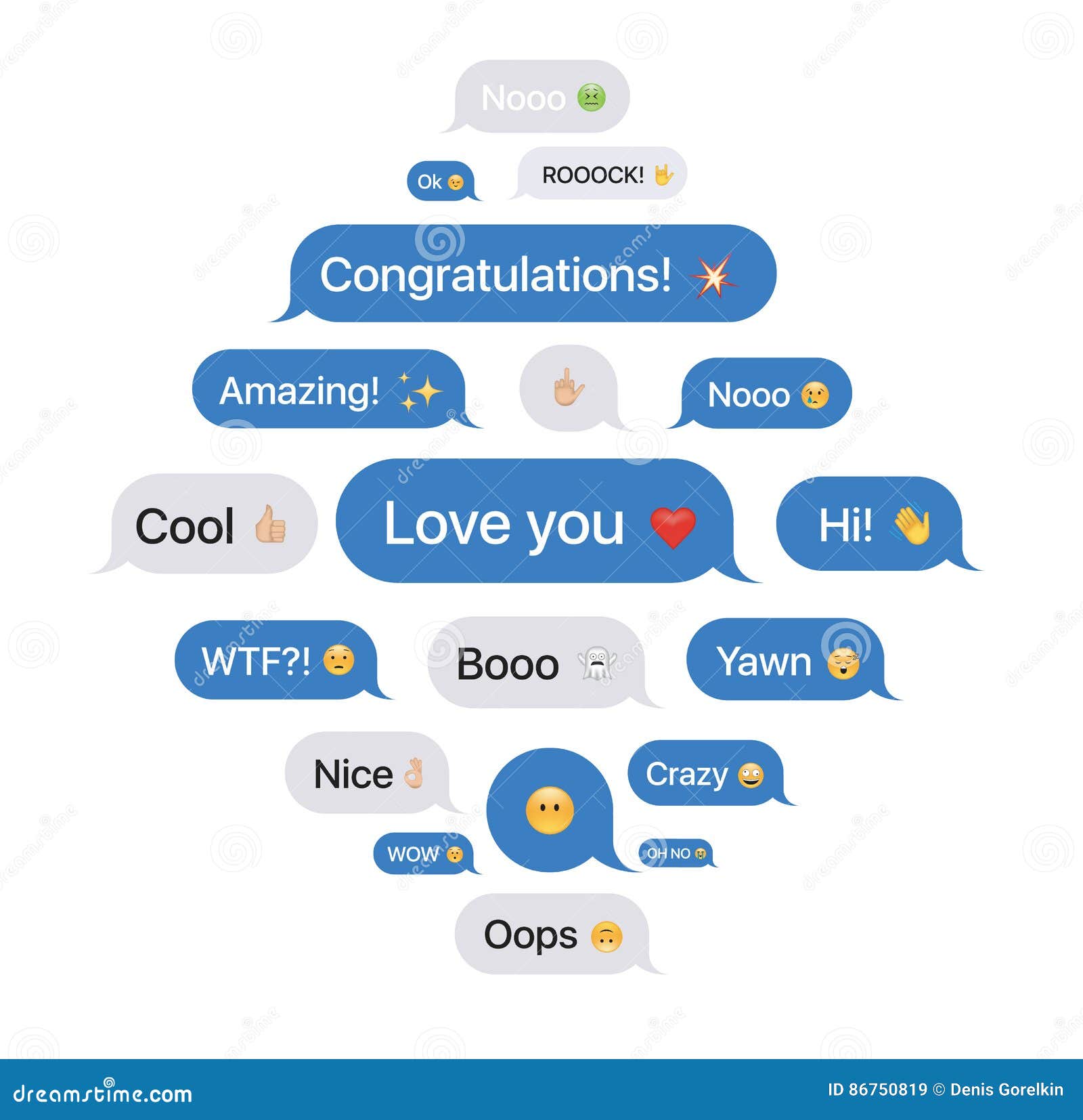 Set of SMS Bubbles Messages Stock Vector - Illustration of button, sign ...