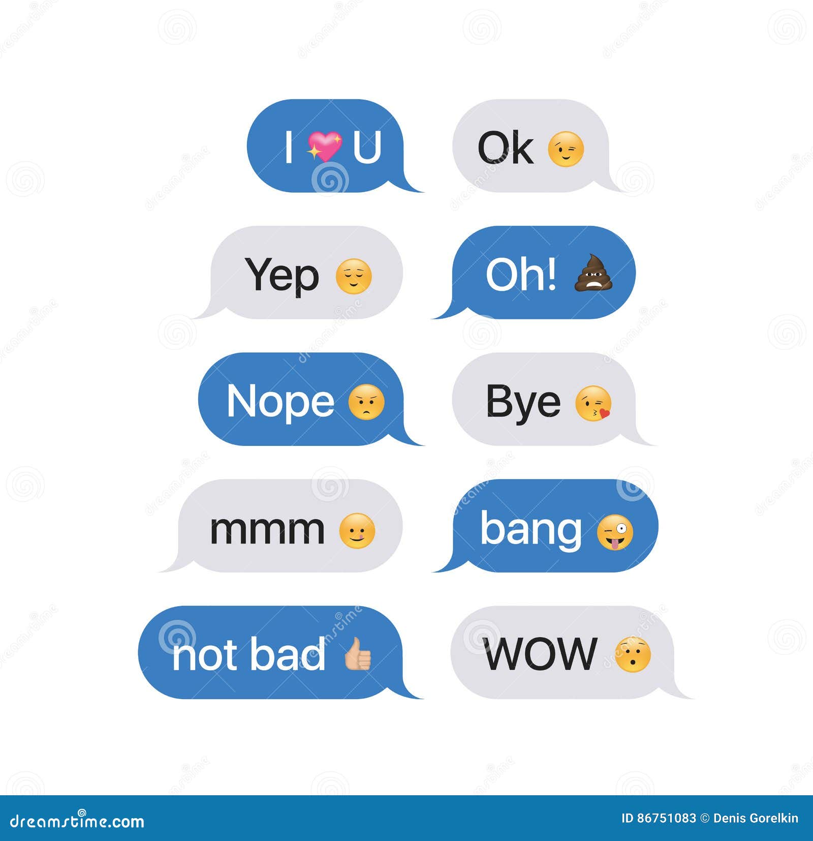 Set of SMS Bubbles Messages Stock Vector - Illustration of chatting ...