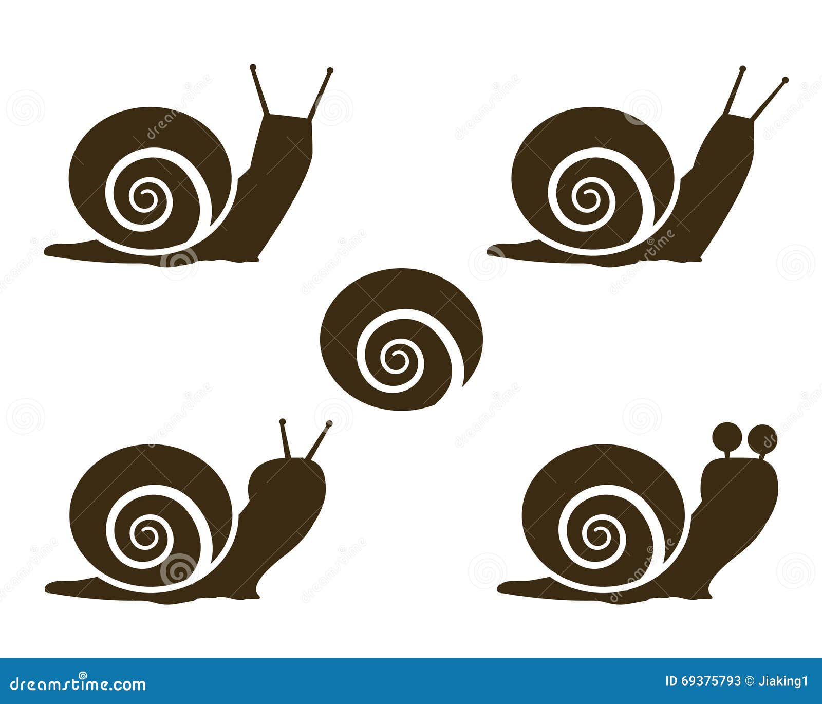 Set of Snail Icon and Signs Stock Vector - Illustration of mollusc ...