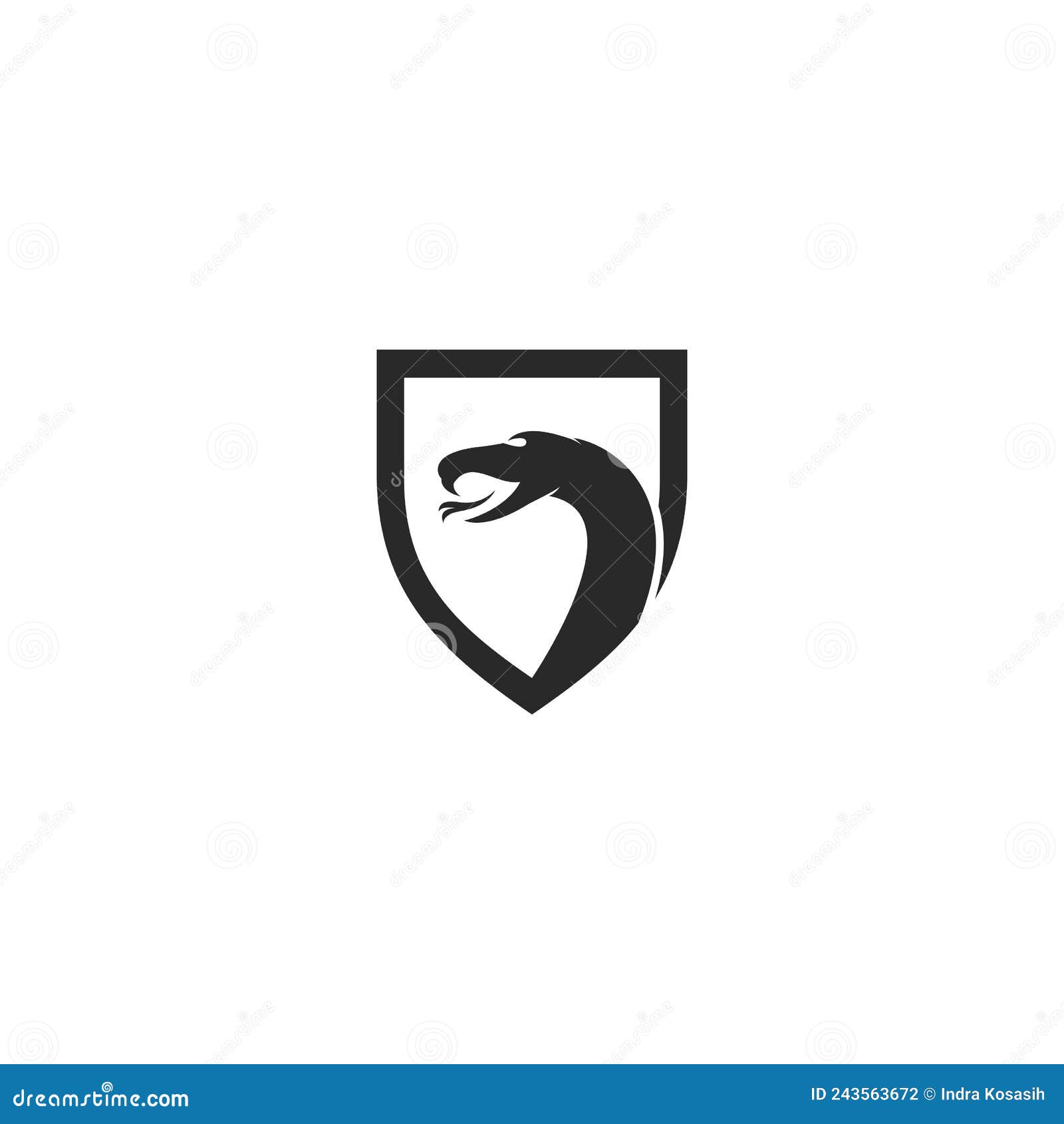 Set of Snake Head Logo with Shield Vector Icon Illustration Stock ...