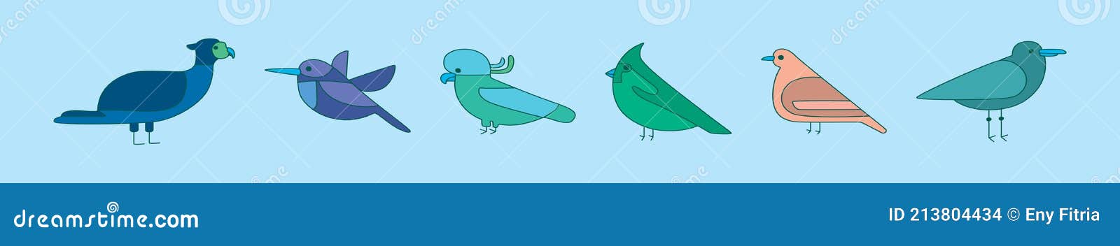 Set of Snipe Cartoon Icon Design Template with Various Models. Vector ...