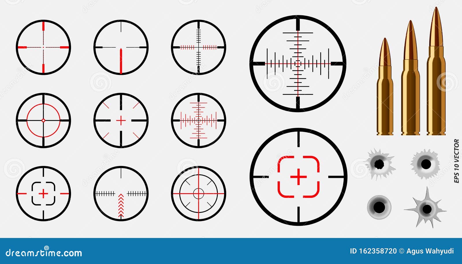 Set of Sniper View Concept. Easy To Modify Stock Illustration ...