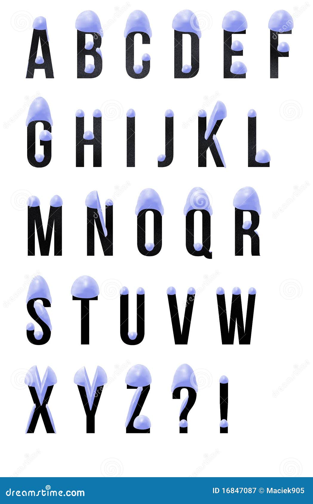 Set of Snow Letters Over White Background Stock Illustration ...