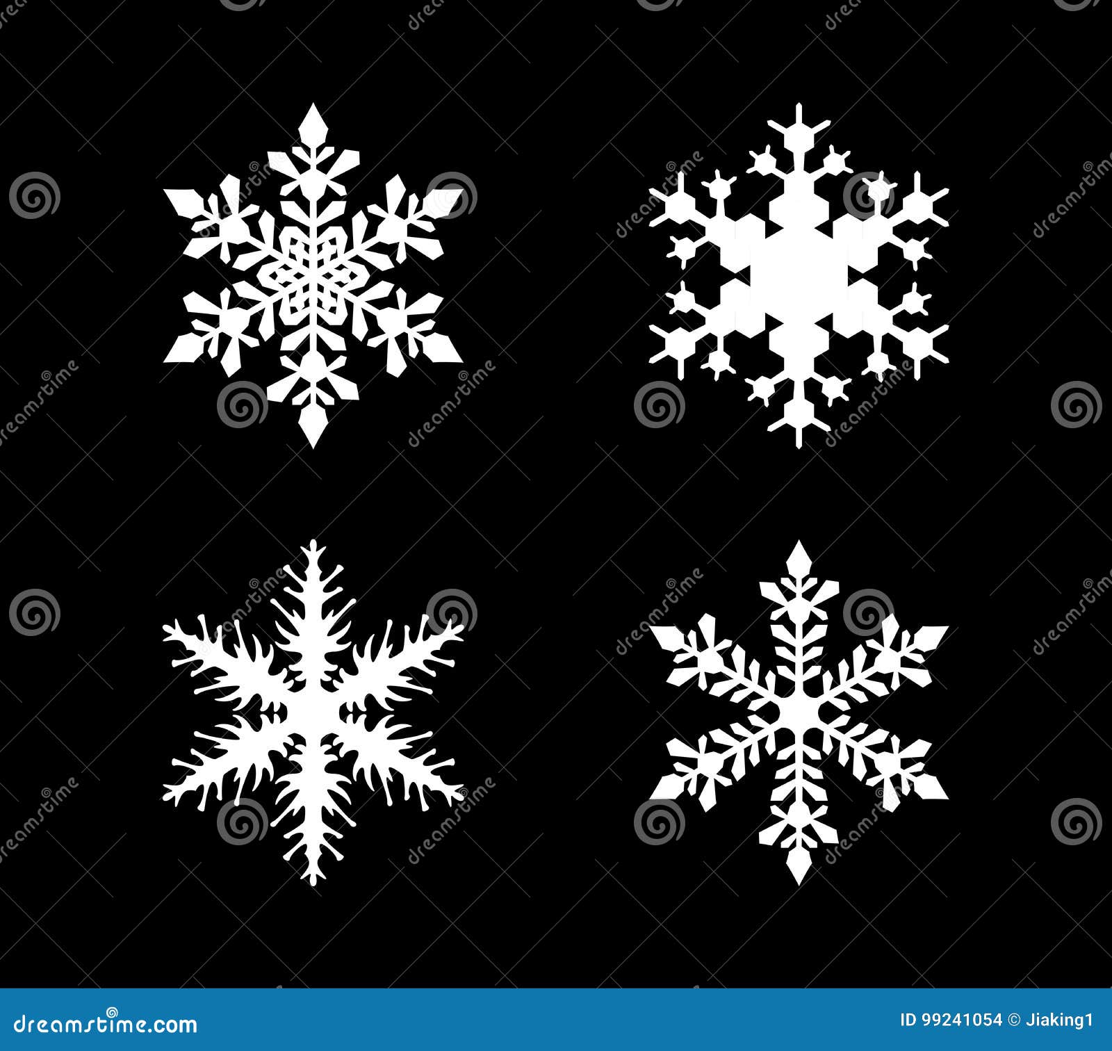 Set of Snowflake in Modern Style, Vector Stock Vector - Illustration of ...