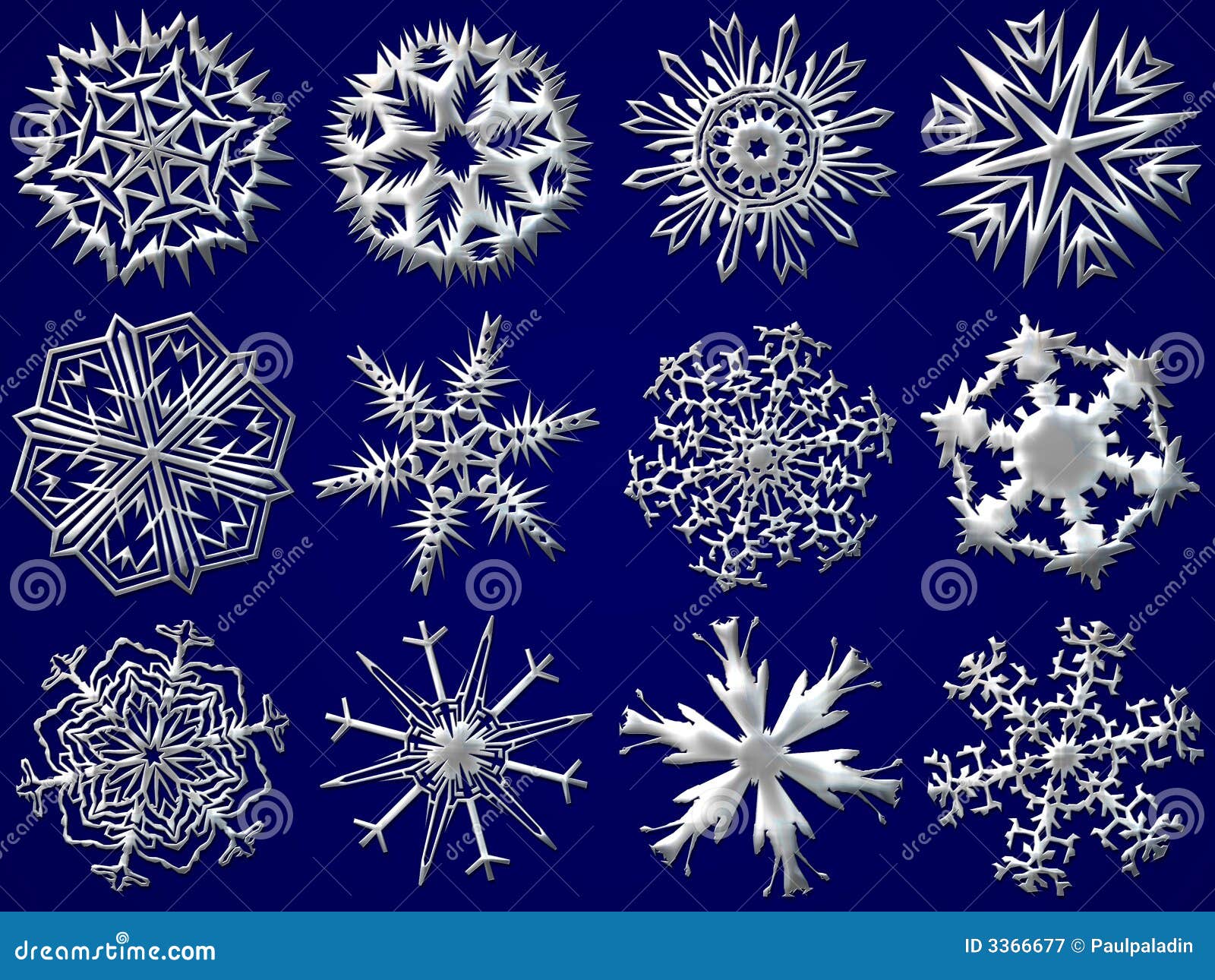 Set of snowflakes stock illustration. Illustration of holiday - 3366677