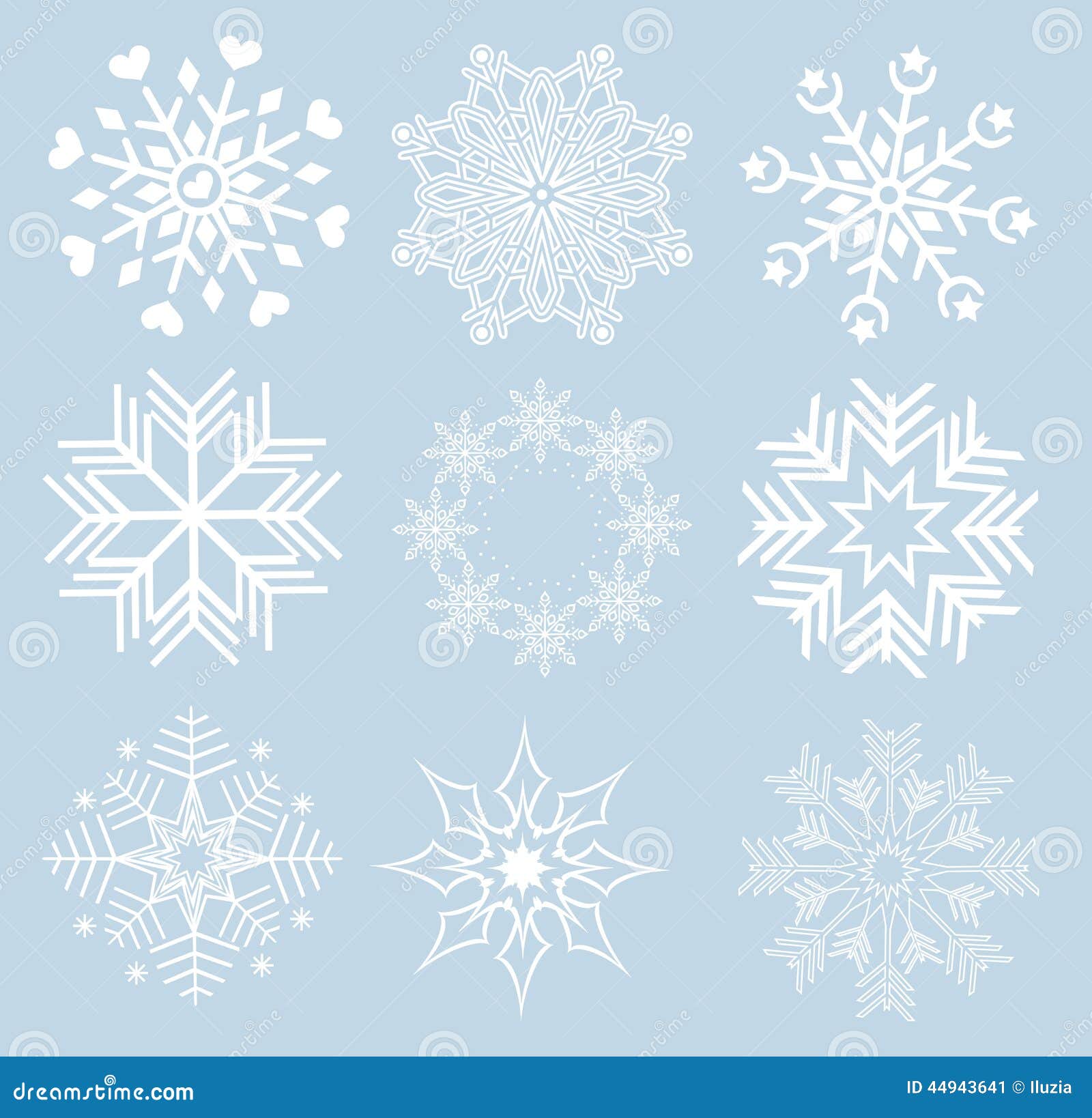 Set of snowflakes stock illustration. Illustration of seamless - 44943641