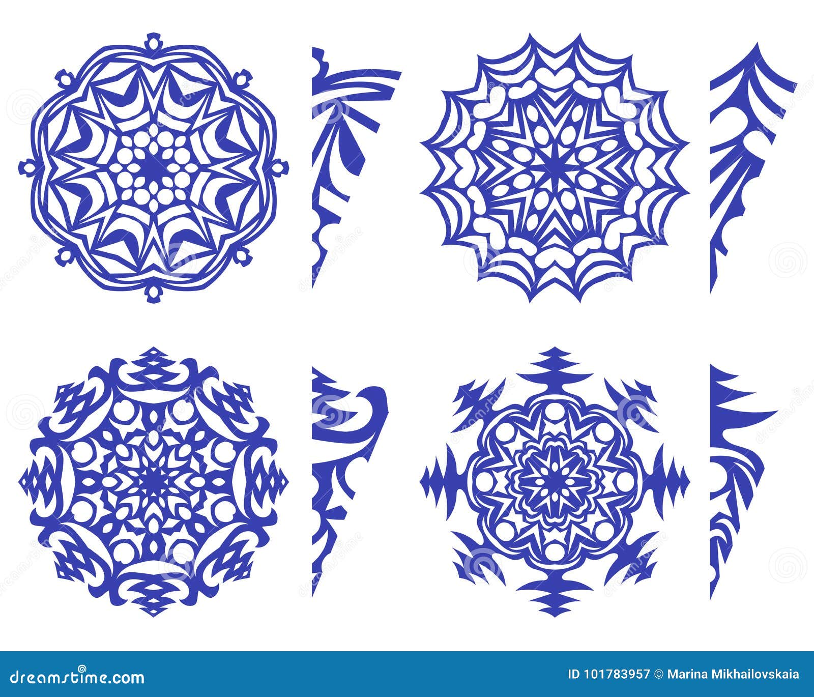 Set Template For Cutting. Pattern Leaves, Branches, Vine. Vector ...