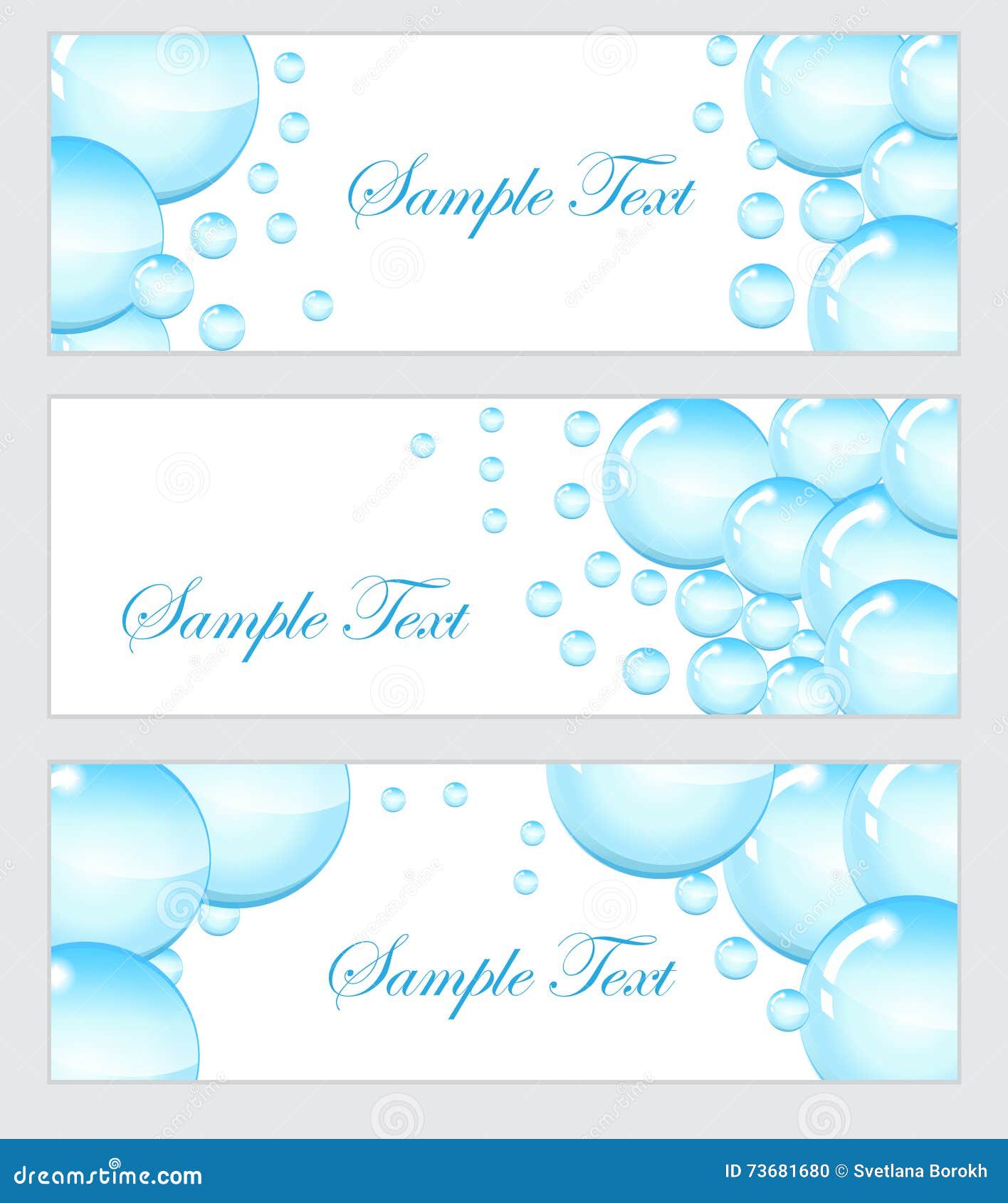 Set of Soap Bubbles, Water Droplets Banner. Banner Template with ...
