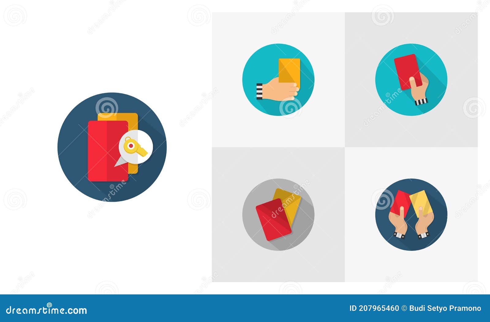 Set of Soccer Card Flat Icon Vector Template, Soccer Icon Concepts ...