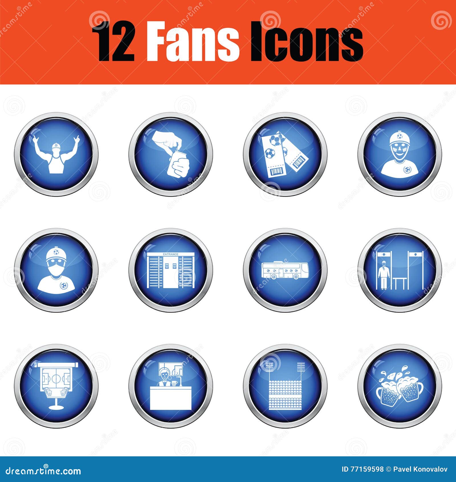 Set of soccer fans icons. stock illustration. Illustration of flag ...