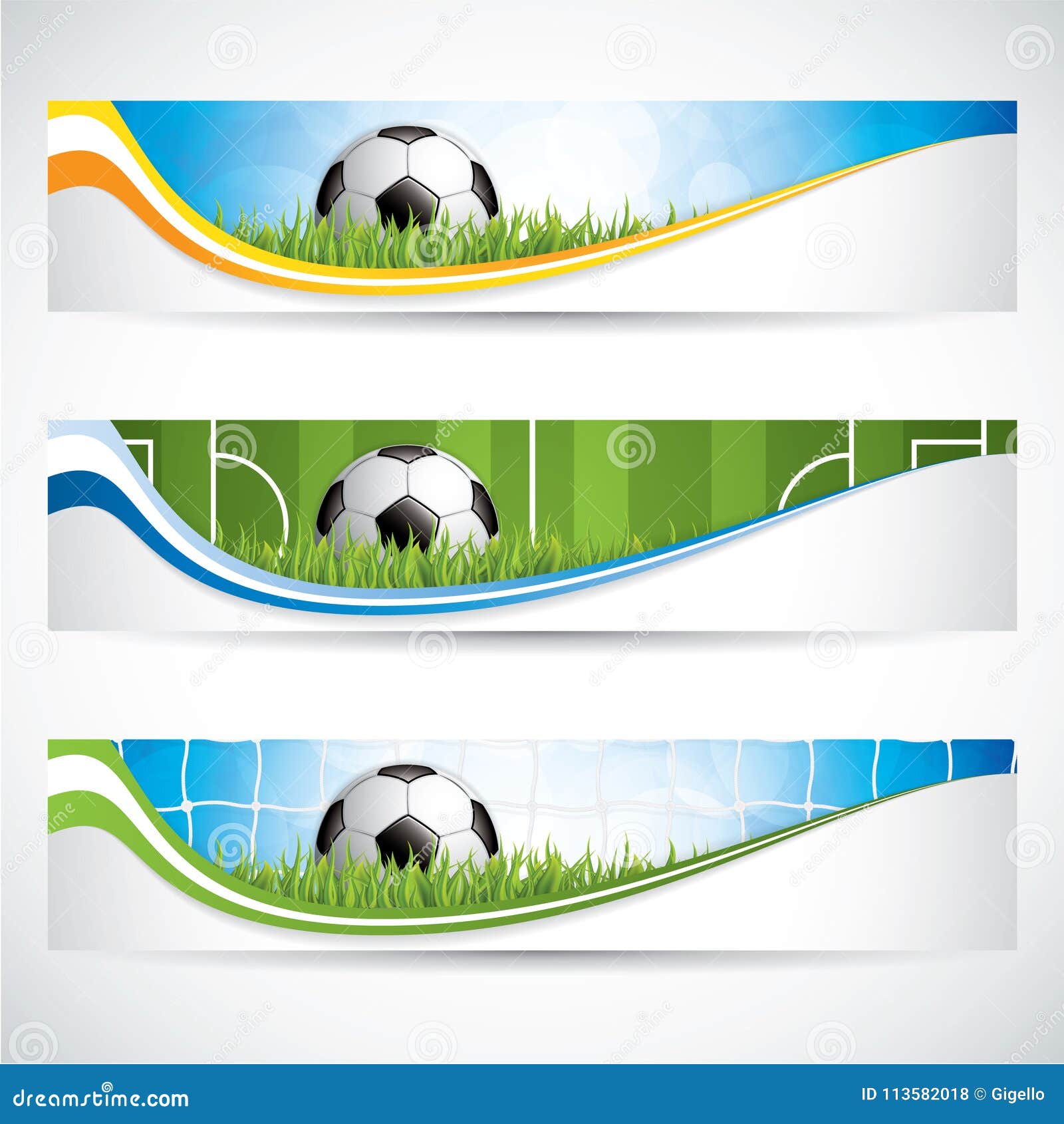 Set of Soccer Football Banners Stock Vector - Illustration of goal ...