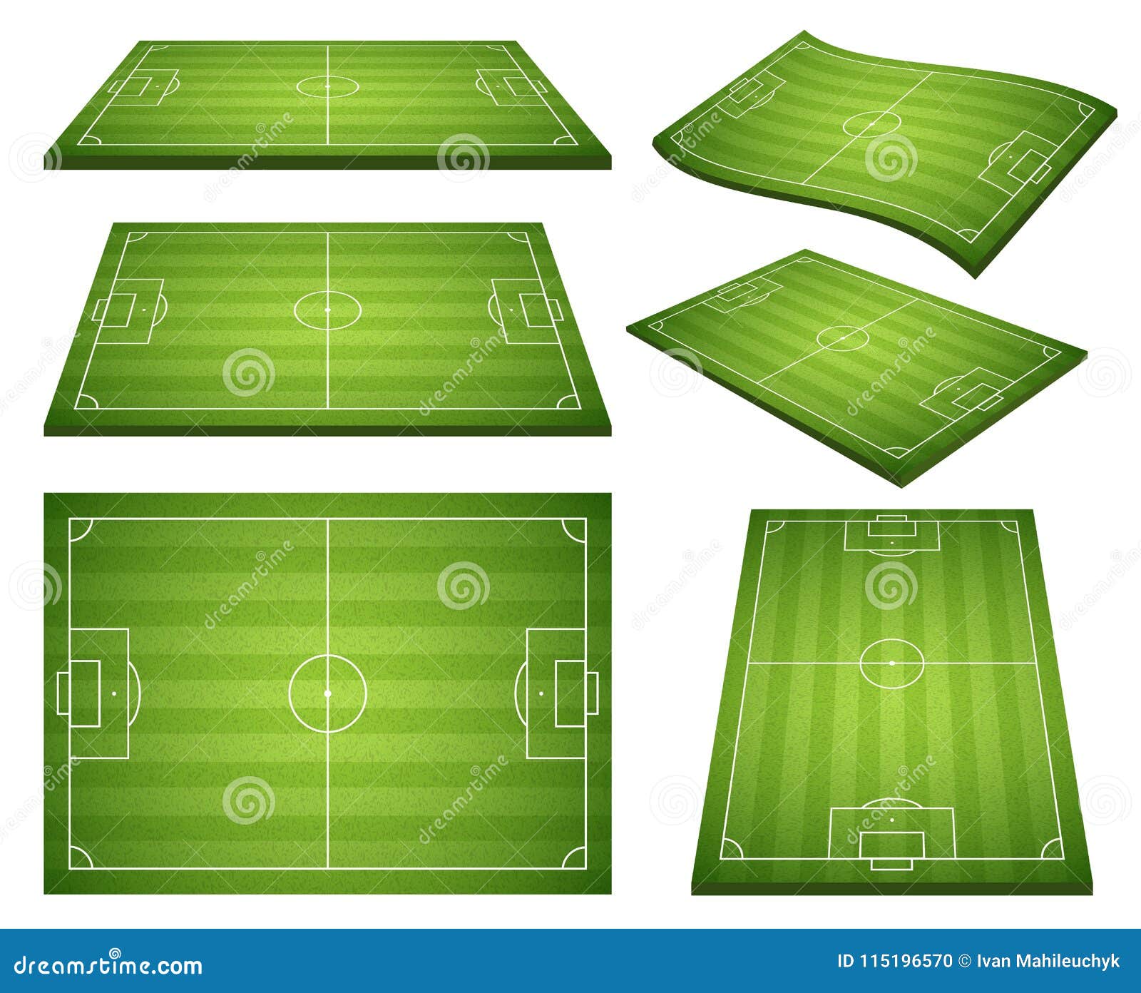 Set of soccer green fields stock vector. Illustration of green - 115196570