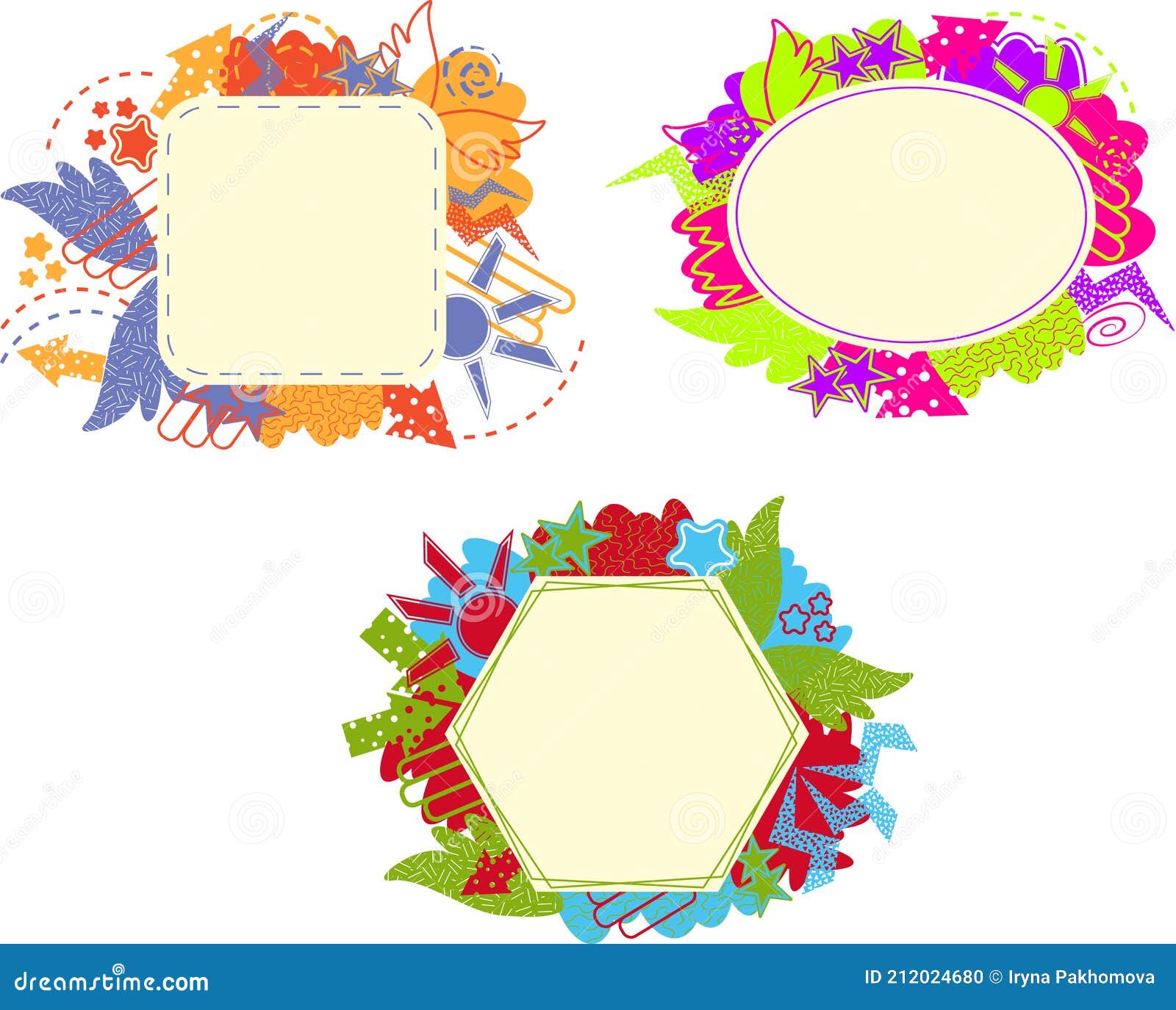 Set of Social Graphical Frames Stock Vector - Illustration of frames ...