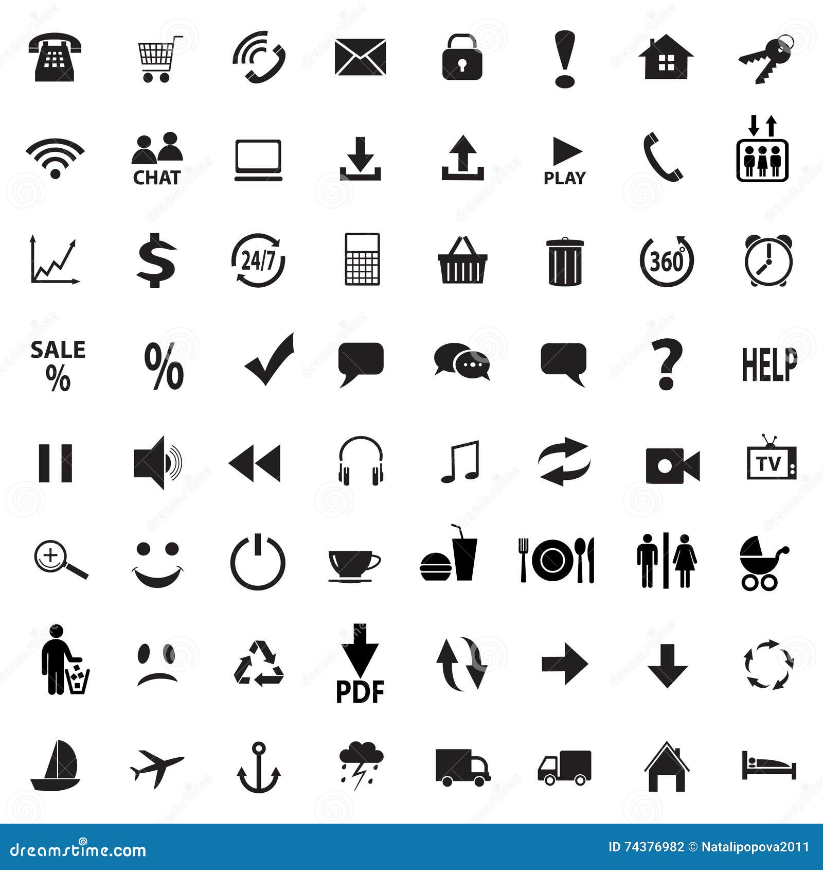 Set social icons stock vector. Illustration of black - 74376982