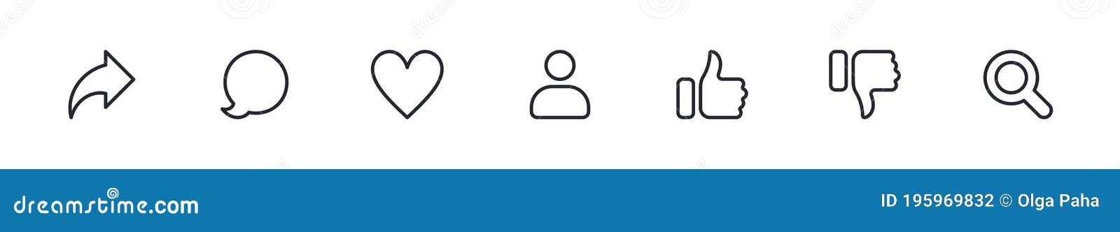 Set Social Media Icons Contour Stock Vector - Illustration of internet ...