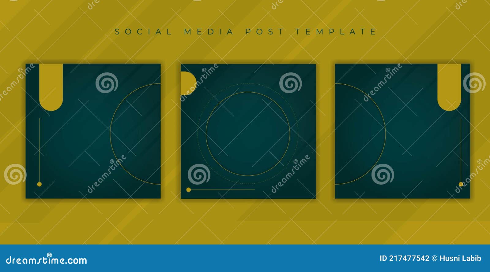 Set of Social Media Post Green Template Design. Simple Social Media ...