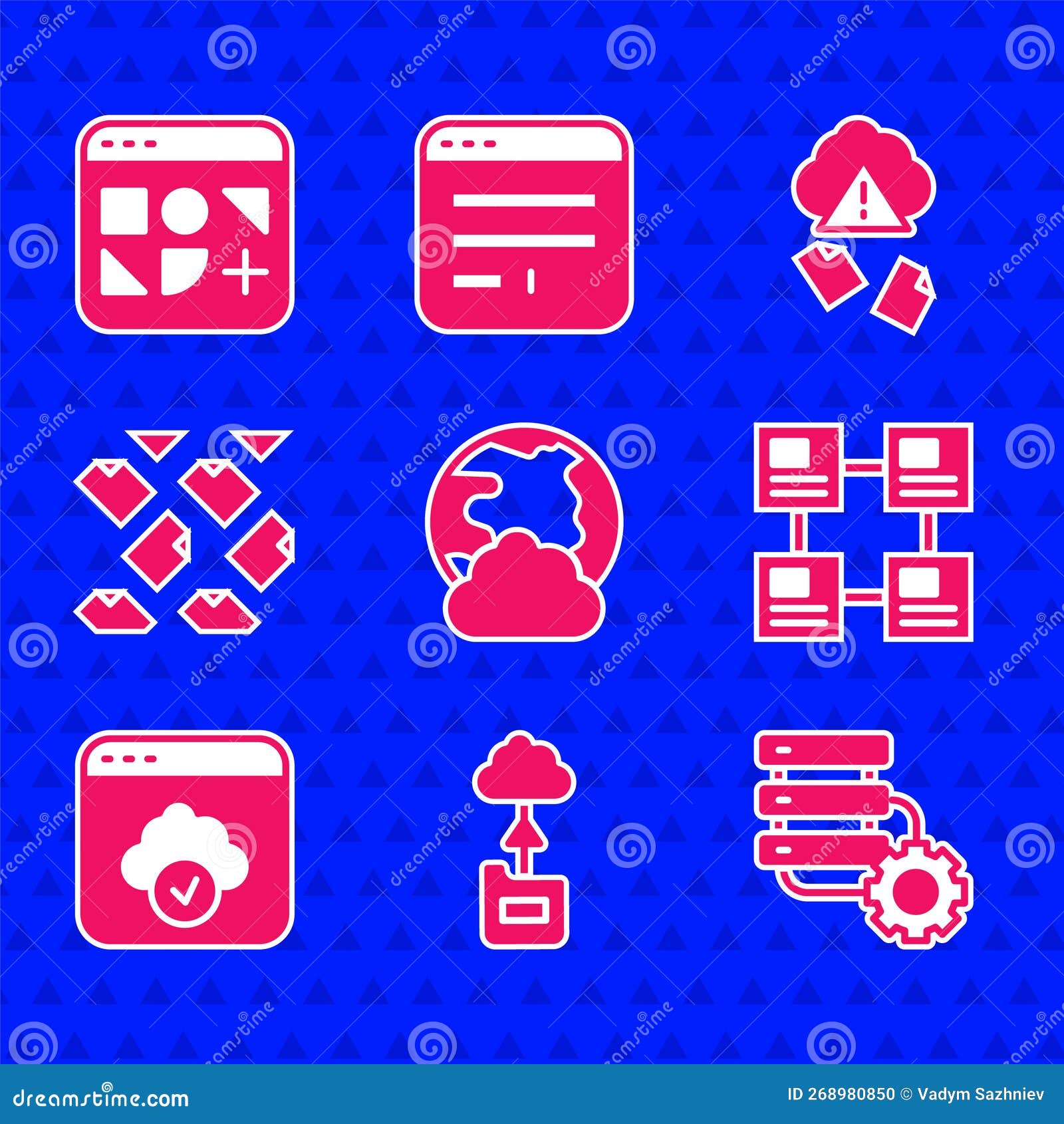 Set Social Network, Cloud Technology Data Transfer, Server and Gear ... Set Social Network, Cloud Technology Data Transfer, Server and Gear ...