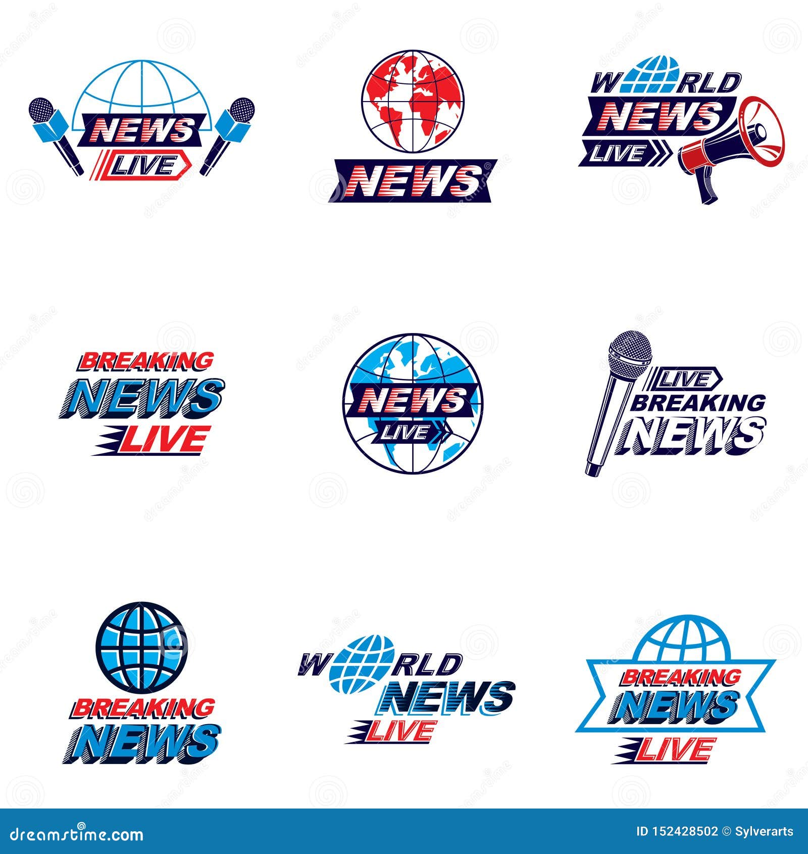 Set of Social Telecommunication Theme Logotypes, Emblems and Posters ...