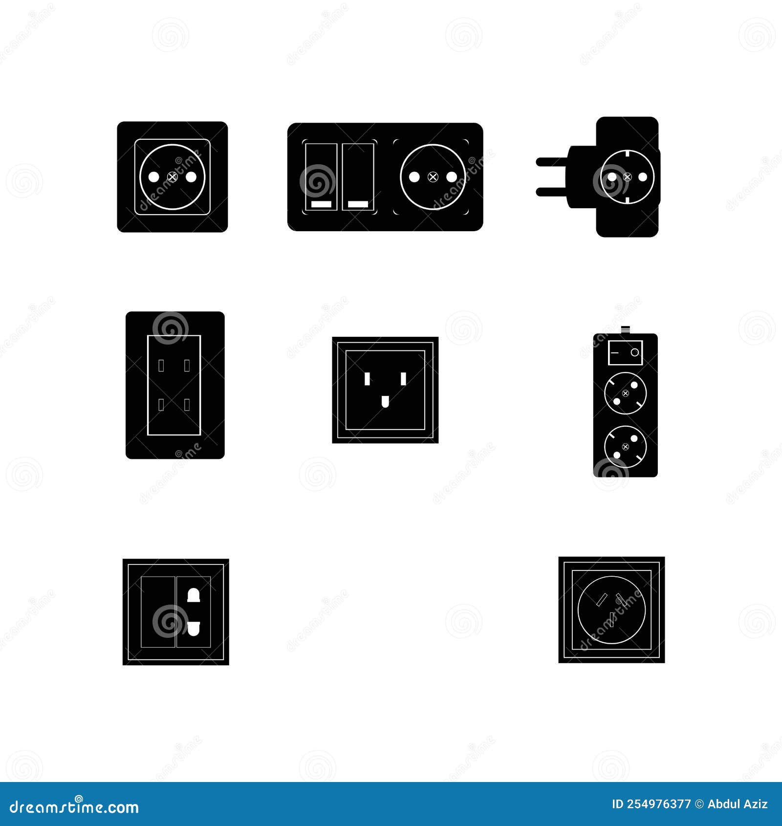 Set of Socket Logo Free Vector Stock Vector - Illustration of flat ...