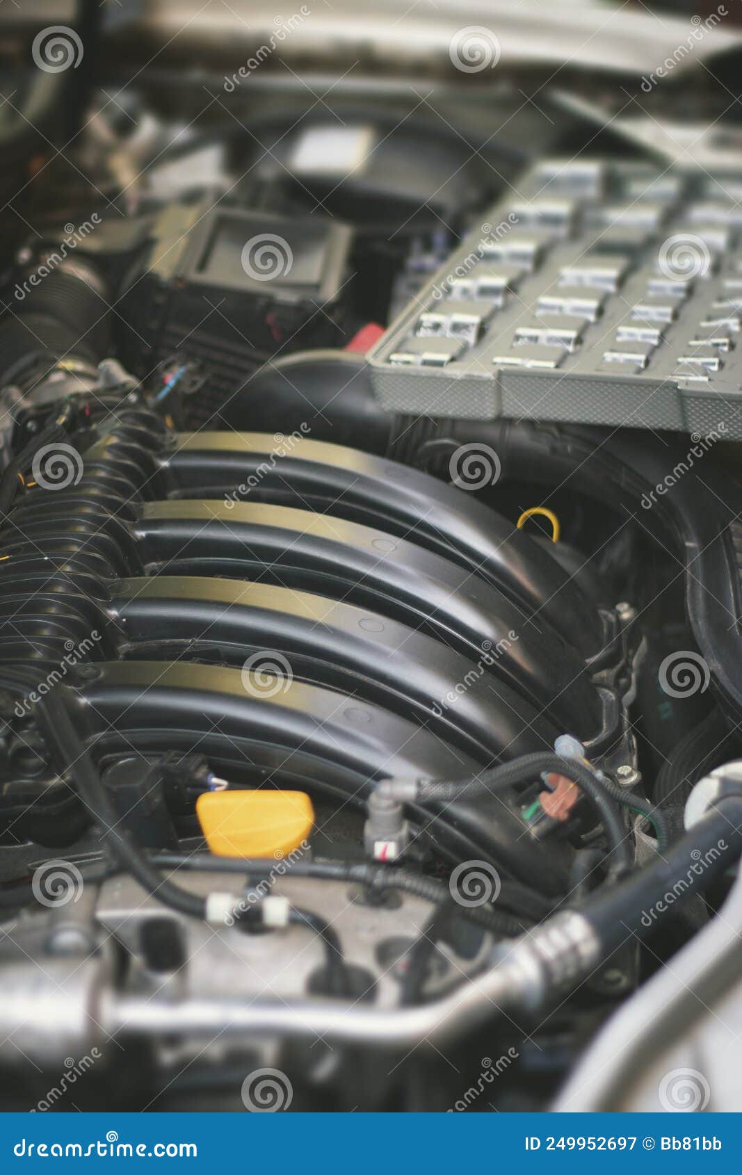 A Set of Socket Wrenches Lies on the Internal Combustion Engine of a ...