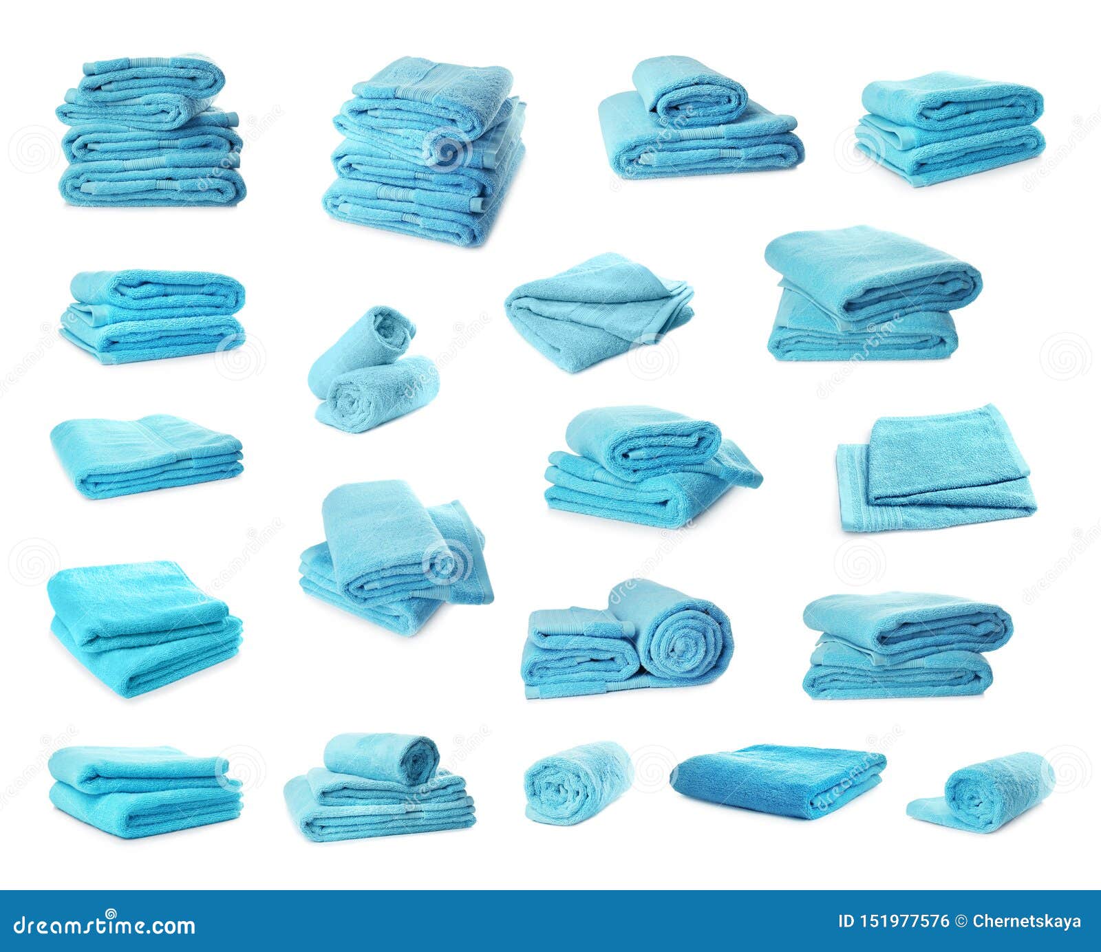 Set of Soft Terry Towels on White Stock Photo - Image of color, beach ...