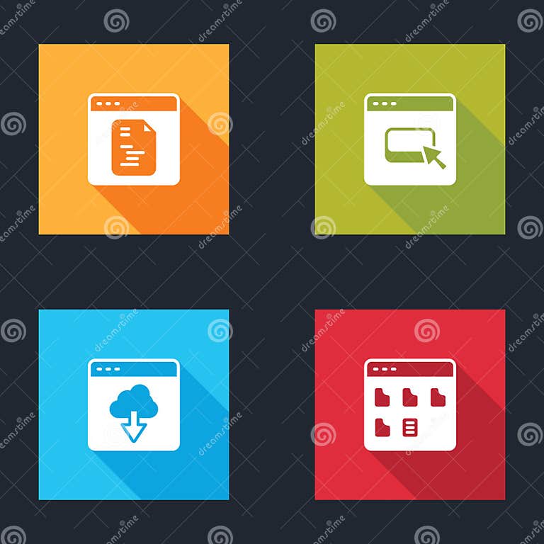 Set Software, Browser Files, Cloud Technology Data Transfer and Icon. Vector Stock Illustration ...