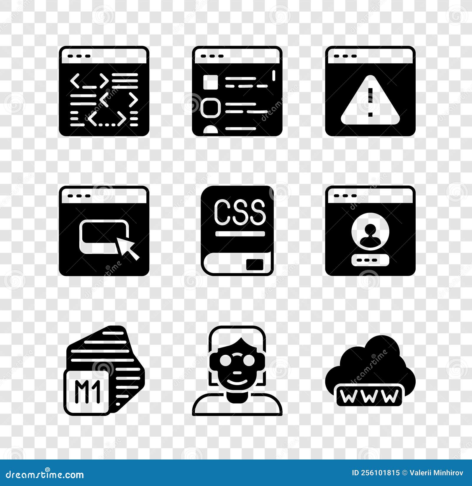 Set Software, Browser Files, with Exclamation Mark, Processor, Hacker ...