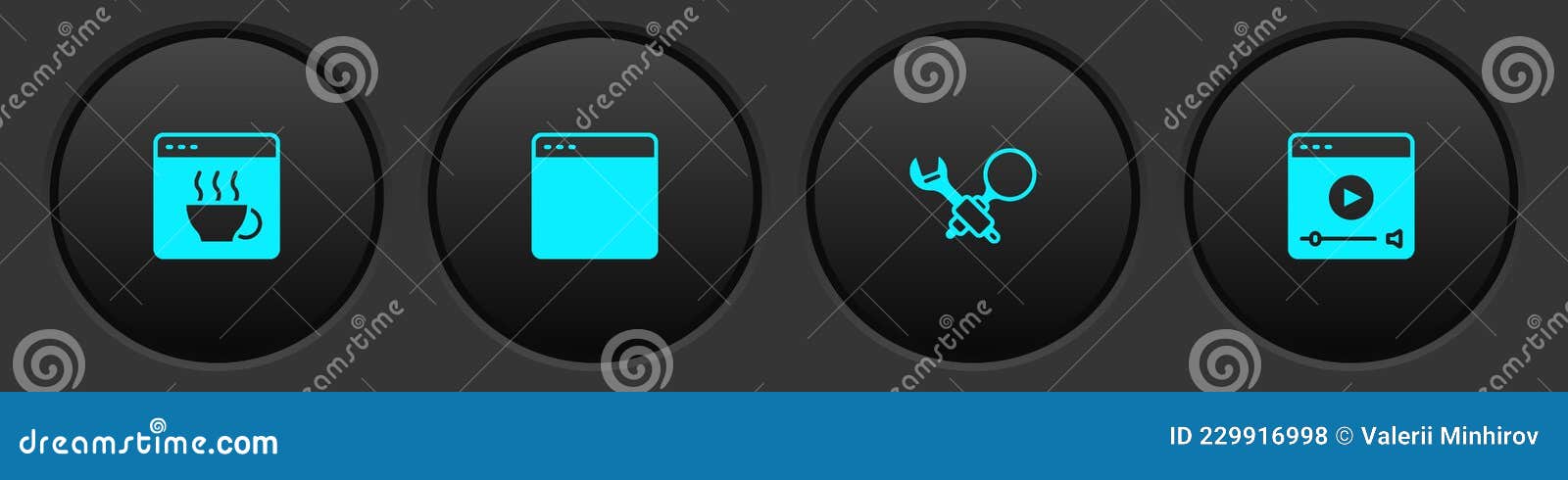 Set Software, Browser Window, Debugging and Online Play Video Icon ...