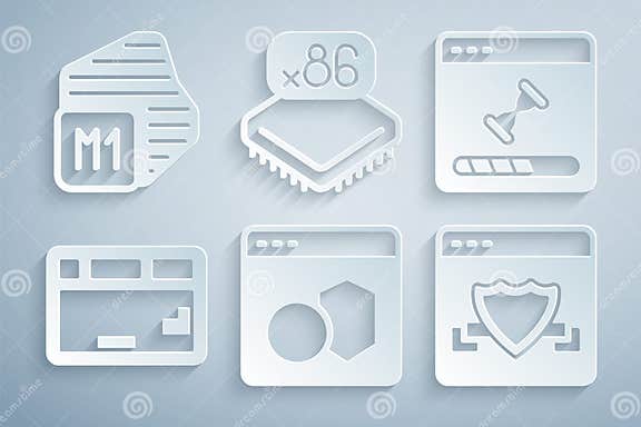 Set Software, Loading Data Window, Keyboard, Browser with Shield, Processor Microcircuits CPU ...