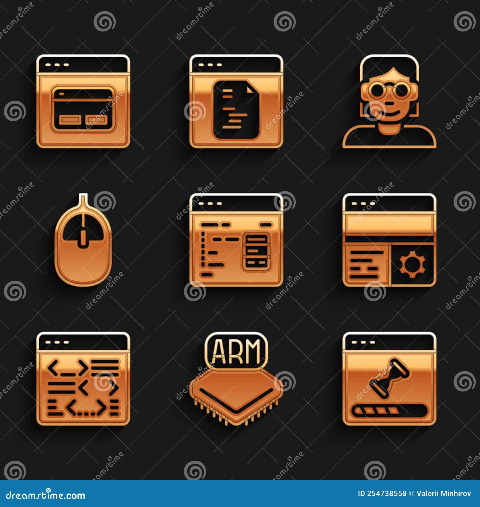 Set Software Processor Loading Data Window Debugging Computer Mouse Hacker Coder And Search