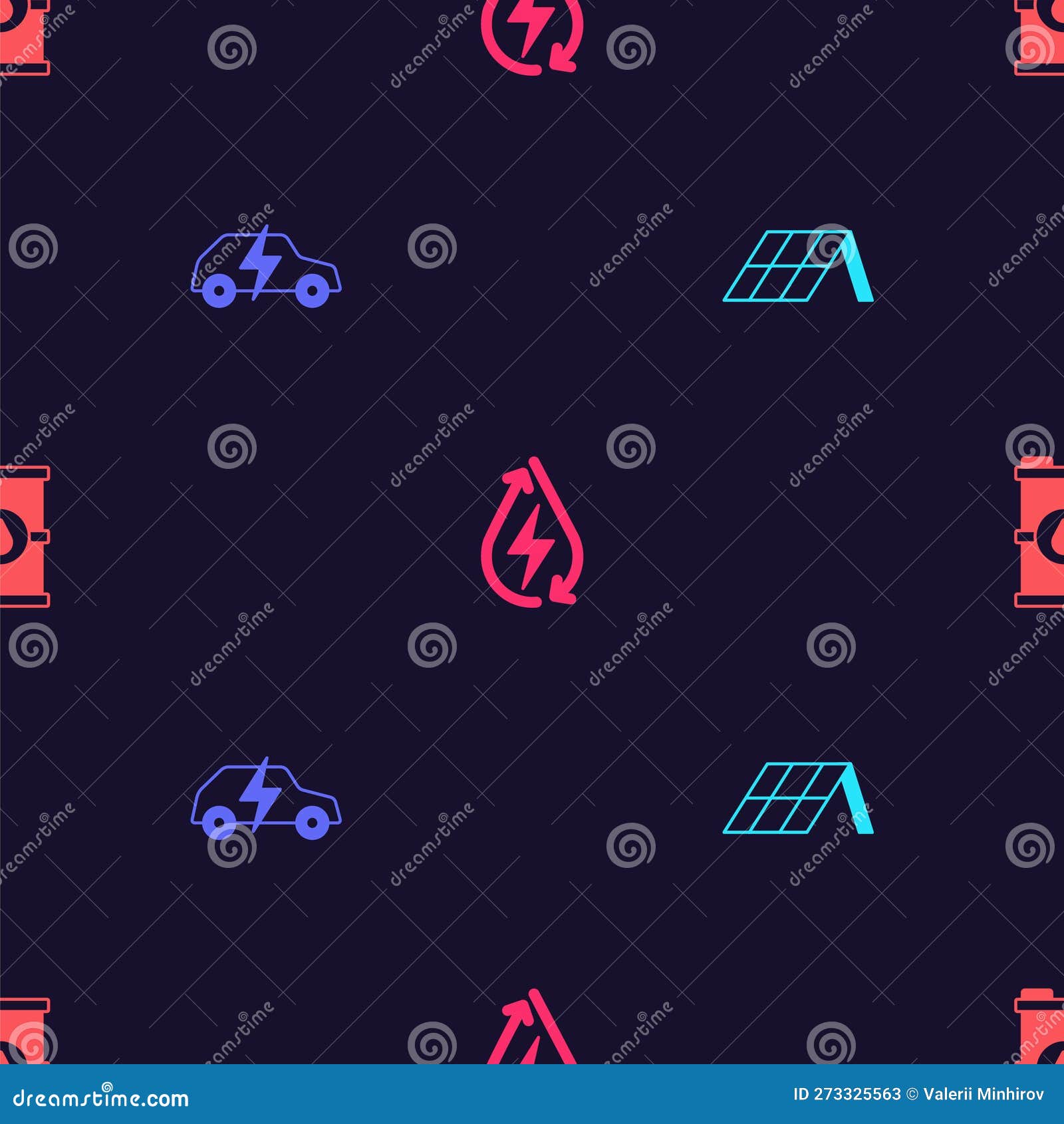 Set Solar Energy Panel, Electric Car, Water and Bio Fuel Barrel on ...