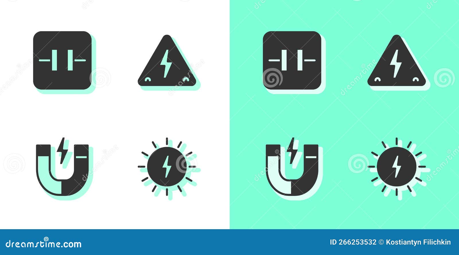 Set Solar Energy Panel, Electrolytic Capacitor, Magnet and High Voltage ...