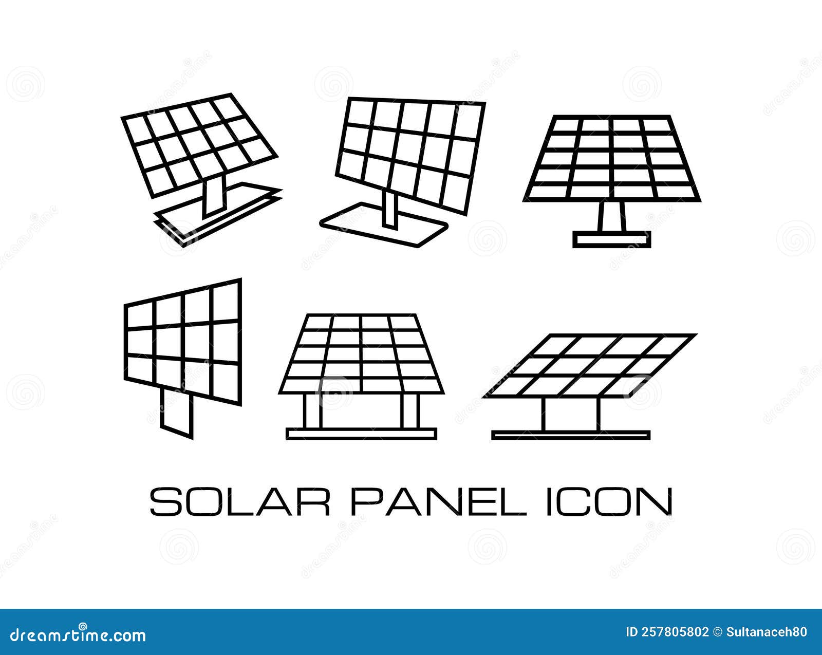 Solar Panel Icon Set. Vector Illustration Stock Vector - Illustration ...