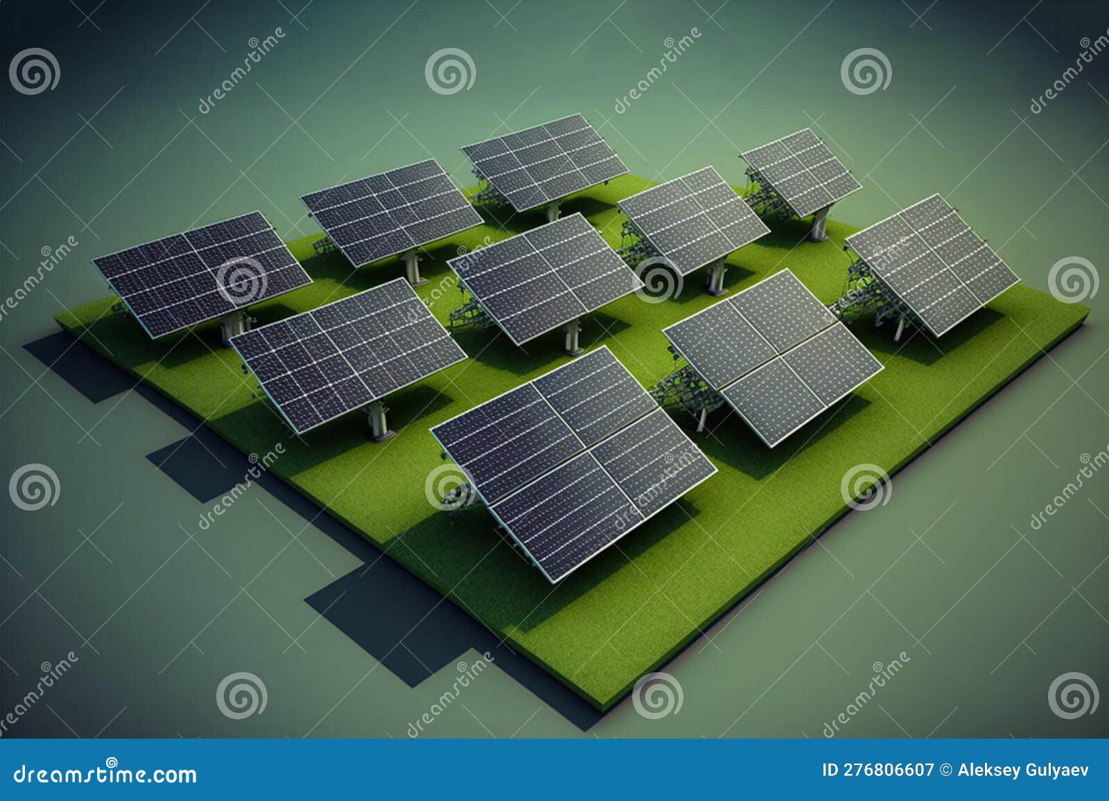A Set of Solar Panels. 3D Rendering Stock Illustration - Illustration ...