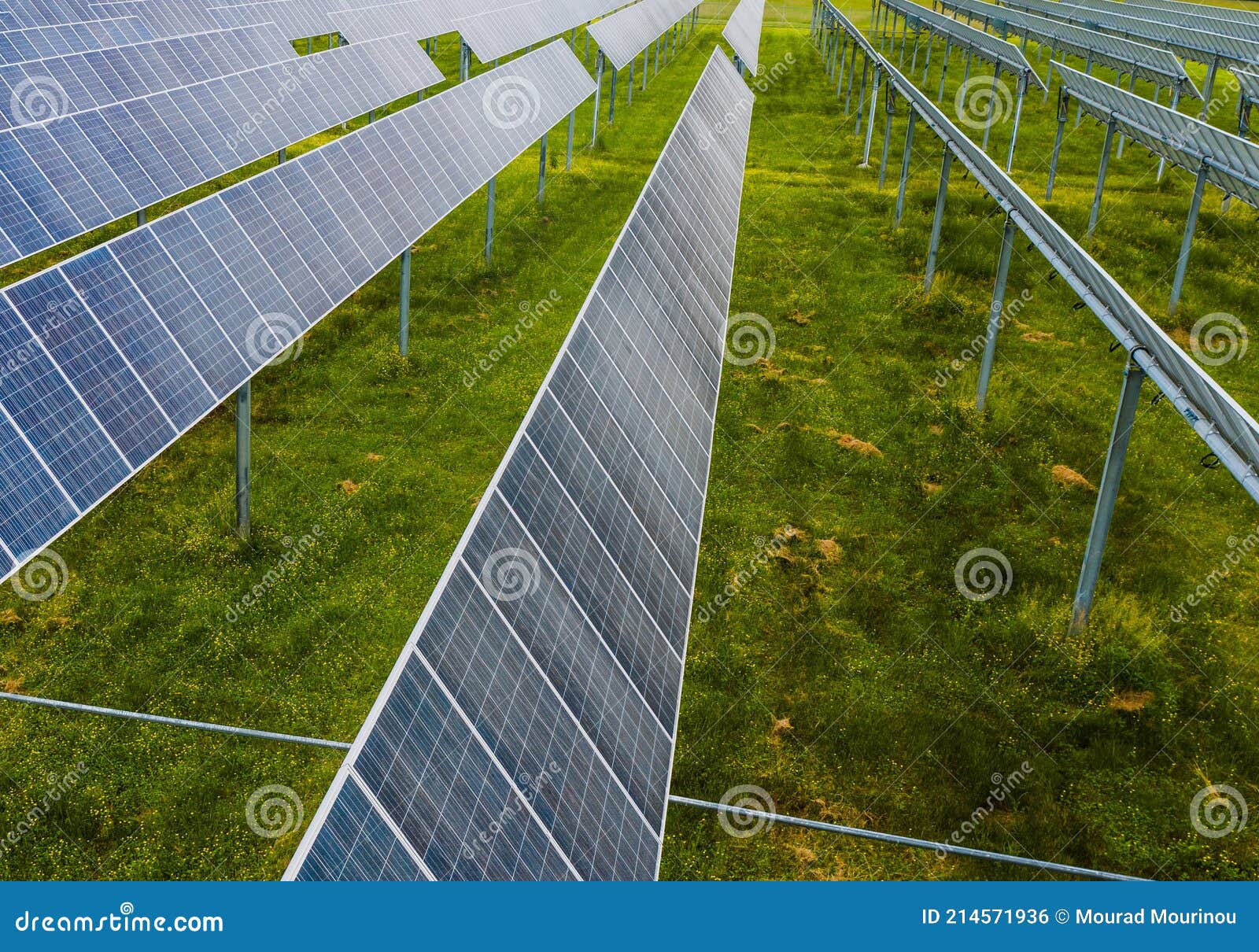 A set of solar panels. stock photo. Image of montagnes - 214571936