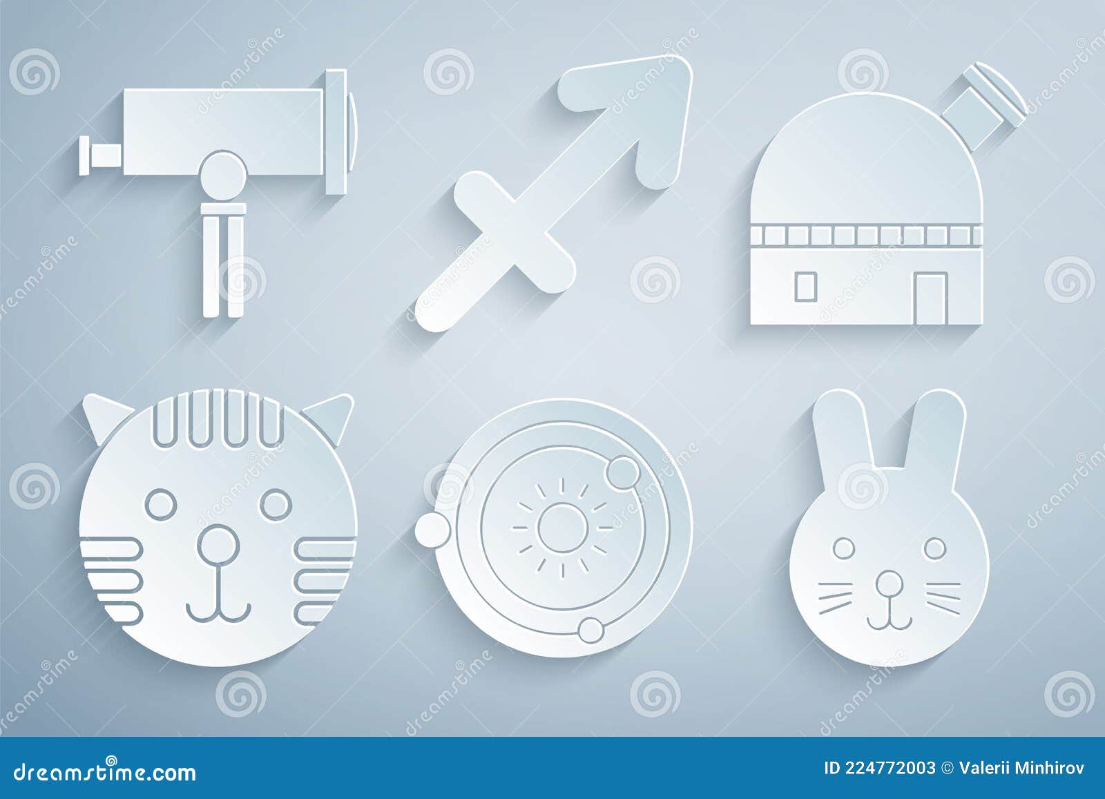 Set Solar System, Astronomical Observatory, Tiger Zodiac, Rabbit ...