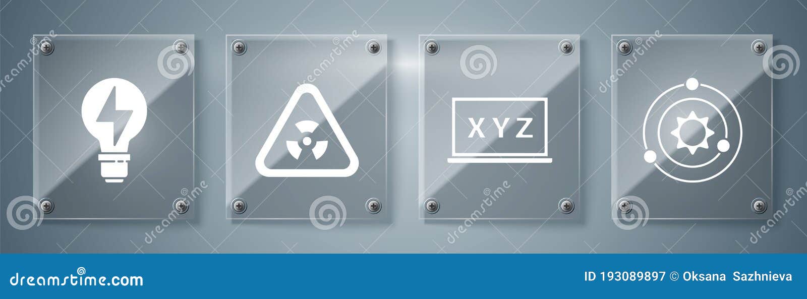 Set Solar System, XYZ Coordinate System, Triangle with Radiation and ...