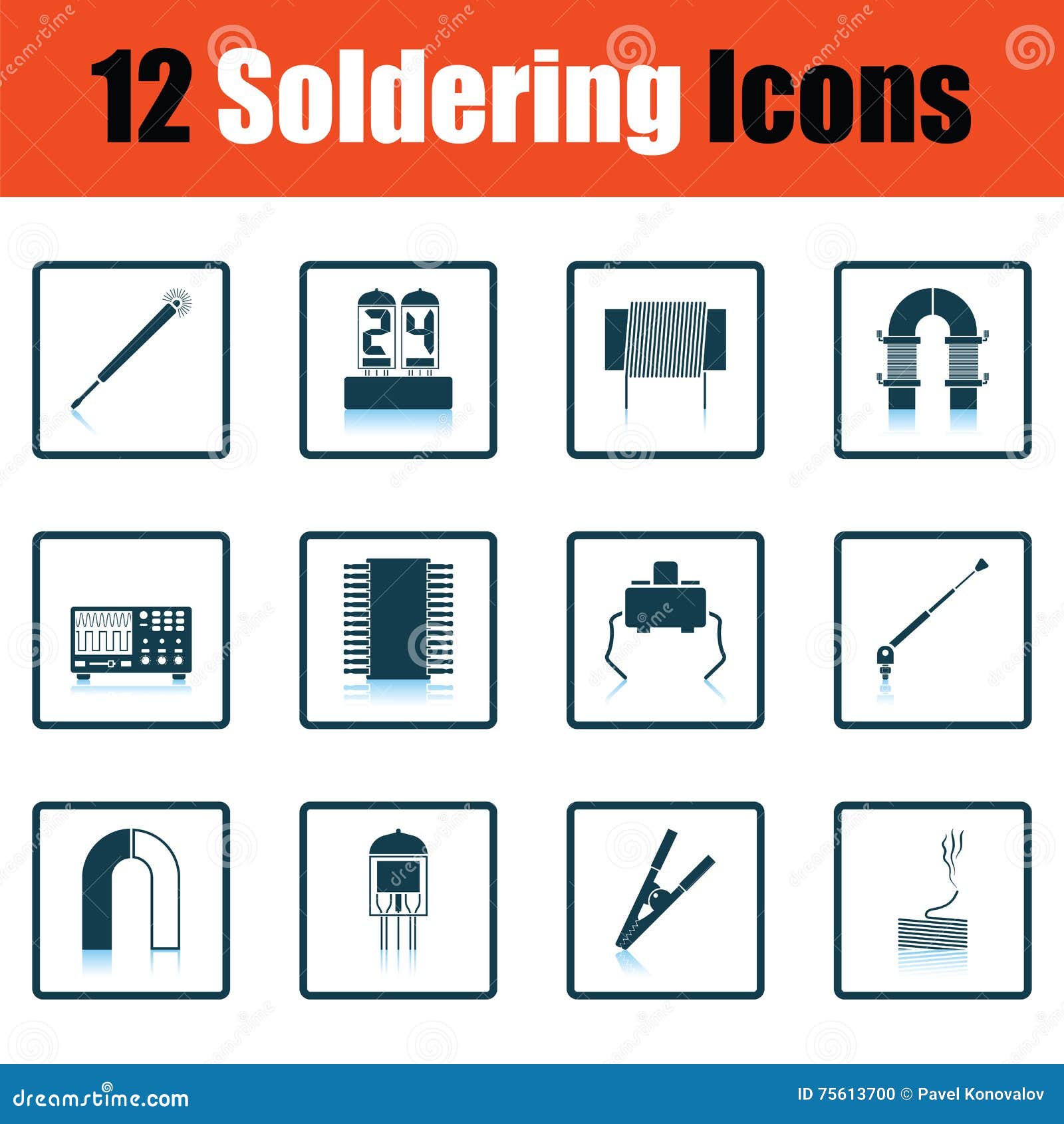 Set of soldering icons stock vector. Illustration of build - 75613700