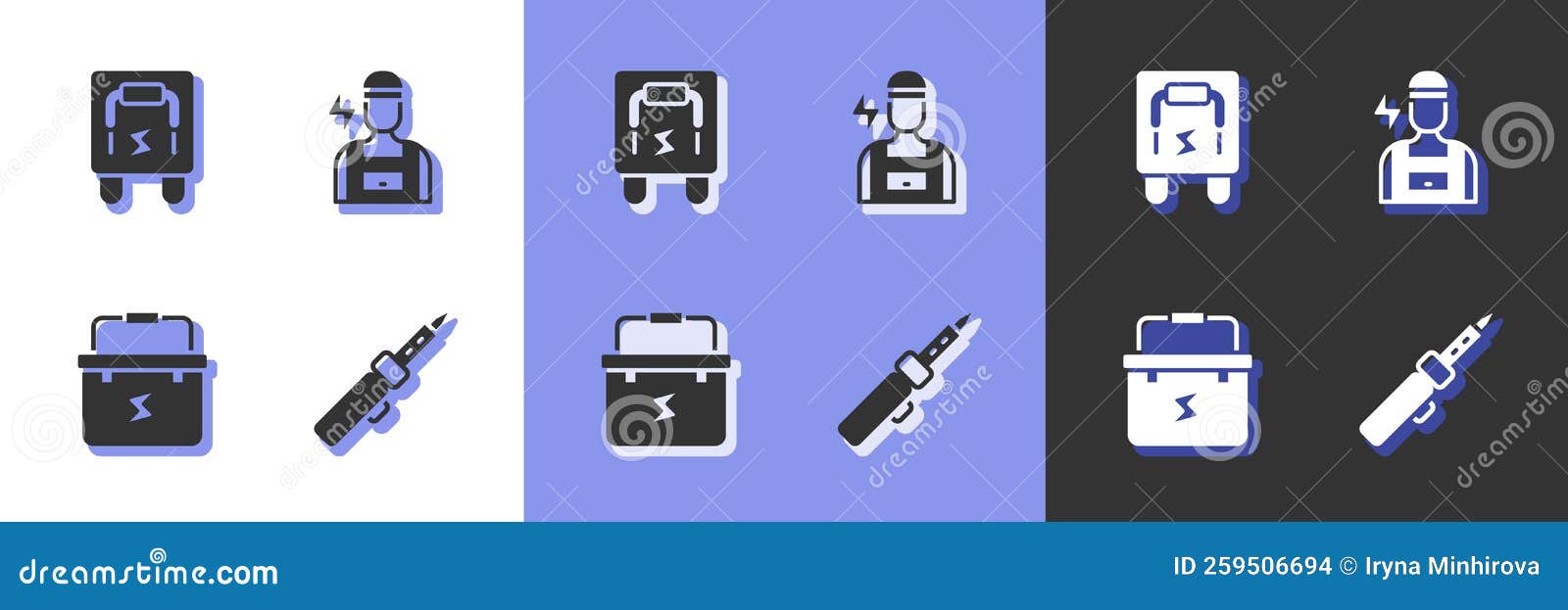 Set Soldering Iron, Electrical Panel, Toolbox Electrician and ...