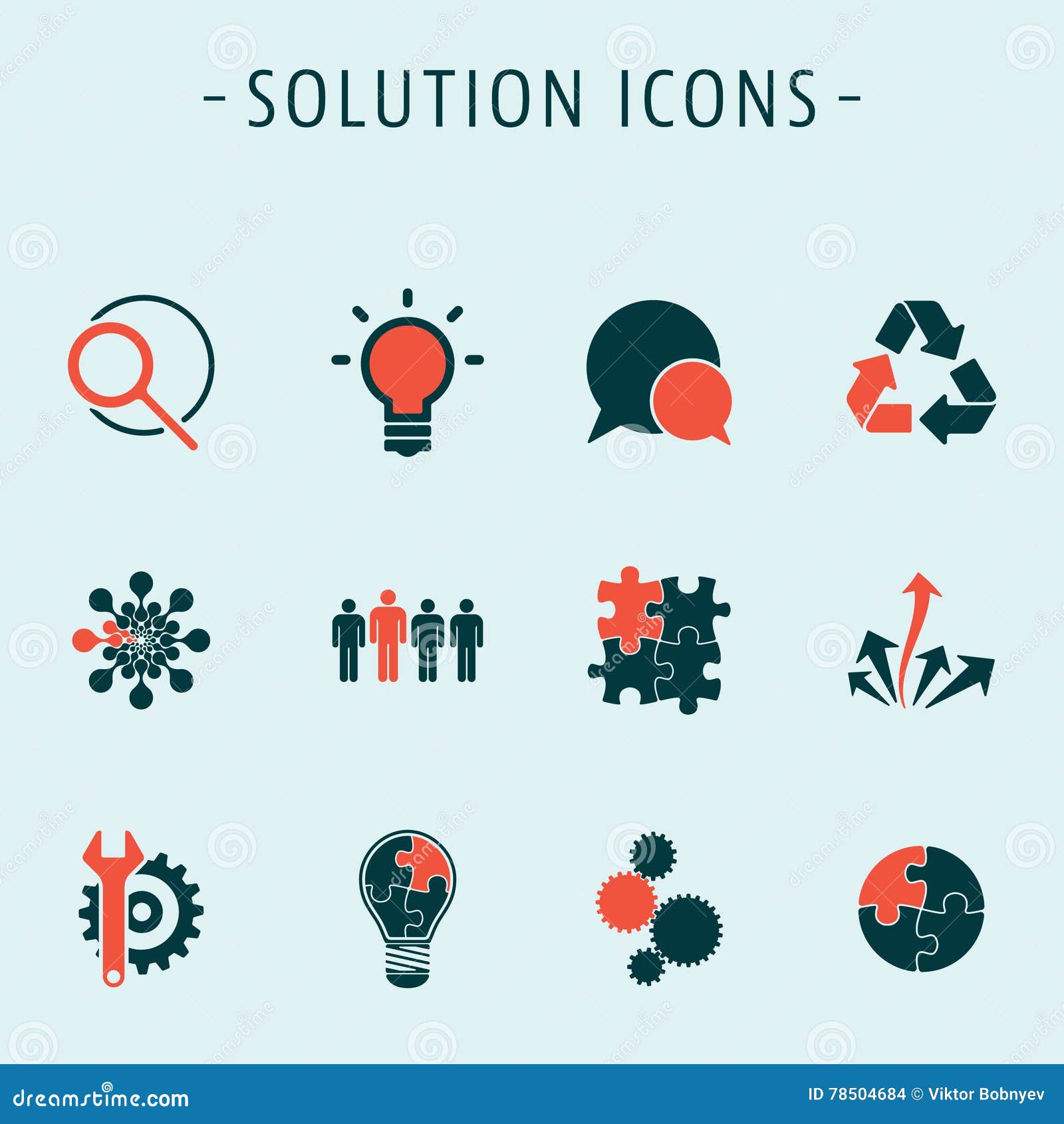 Set solution icons stock vector. Illustration of leader - 78504684