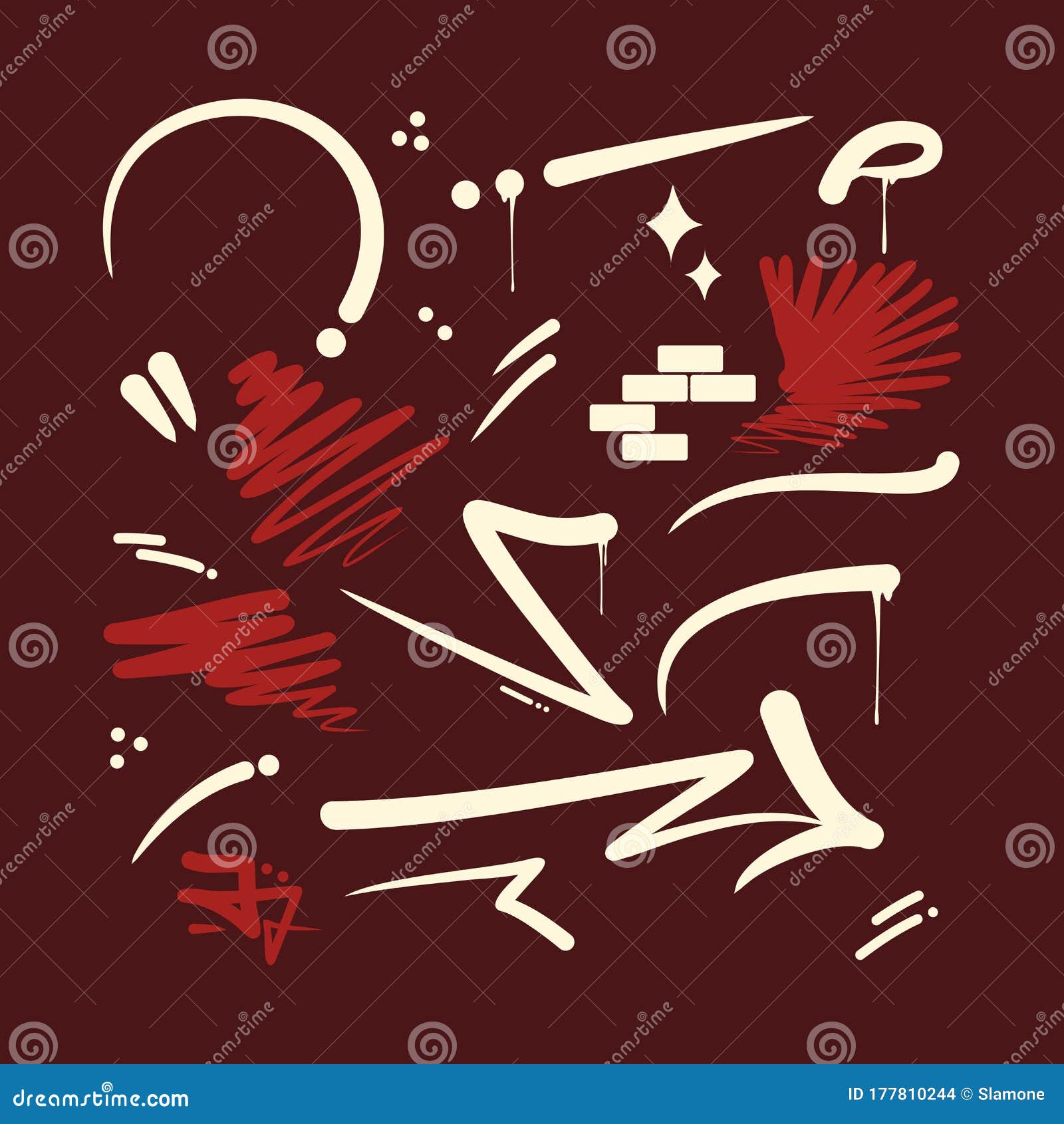 Abstract a Set of Some Graffiti Elements Stock Vector - Illustration of ...