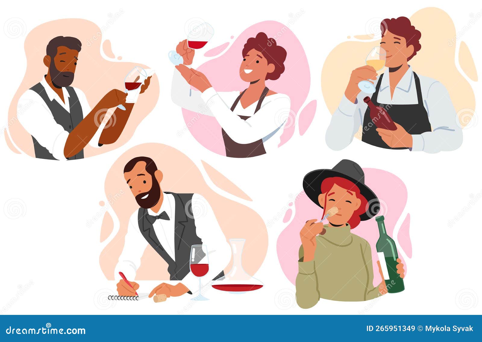 Set of Sommelier or Stewards Wine Degustation. Restaurant Expert ...