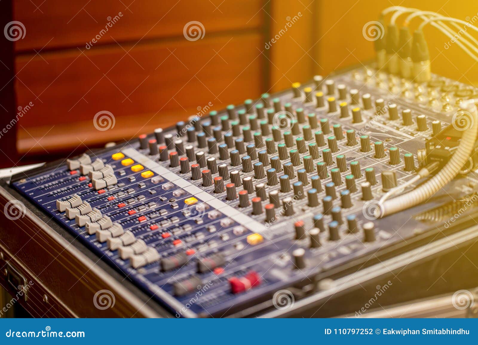 The Set of Sound Control in the Music Control Room. Stock Photo - Image ...