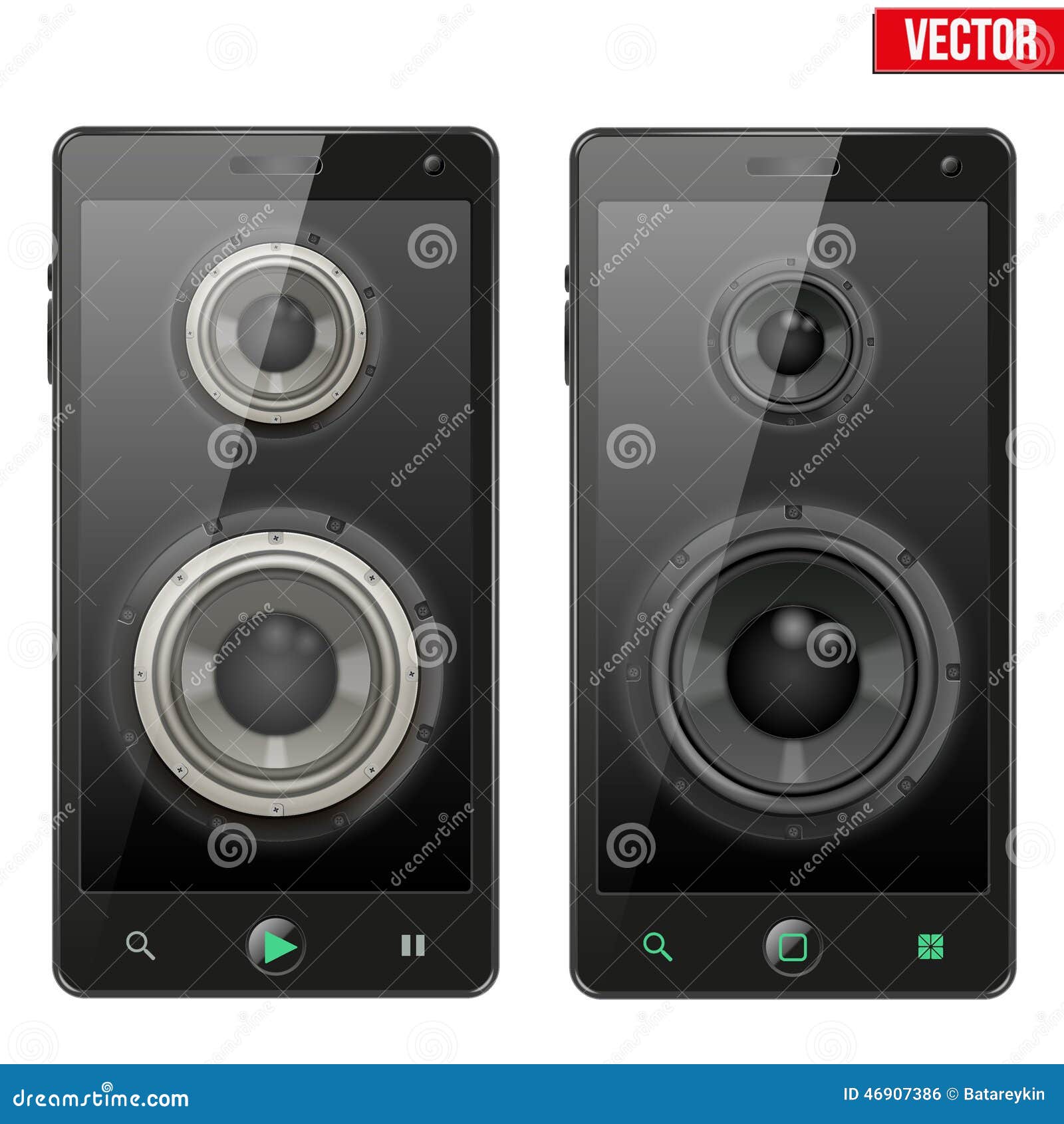 Set of Sound Load Speakers Dynamics Inside a Stock Illustration ...